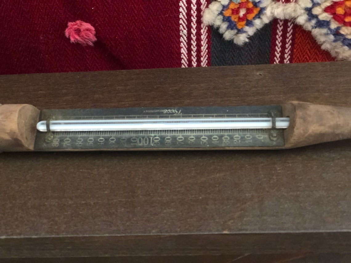 Antique Wood Tycos Thermometer - Etsy