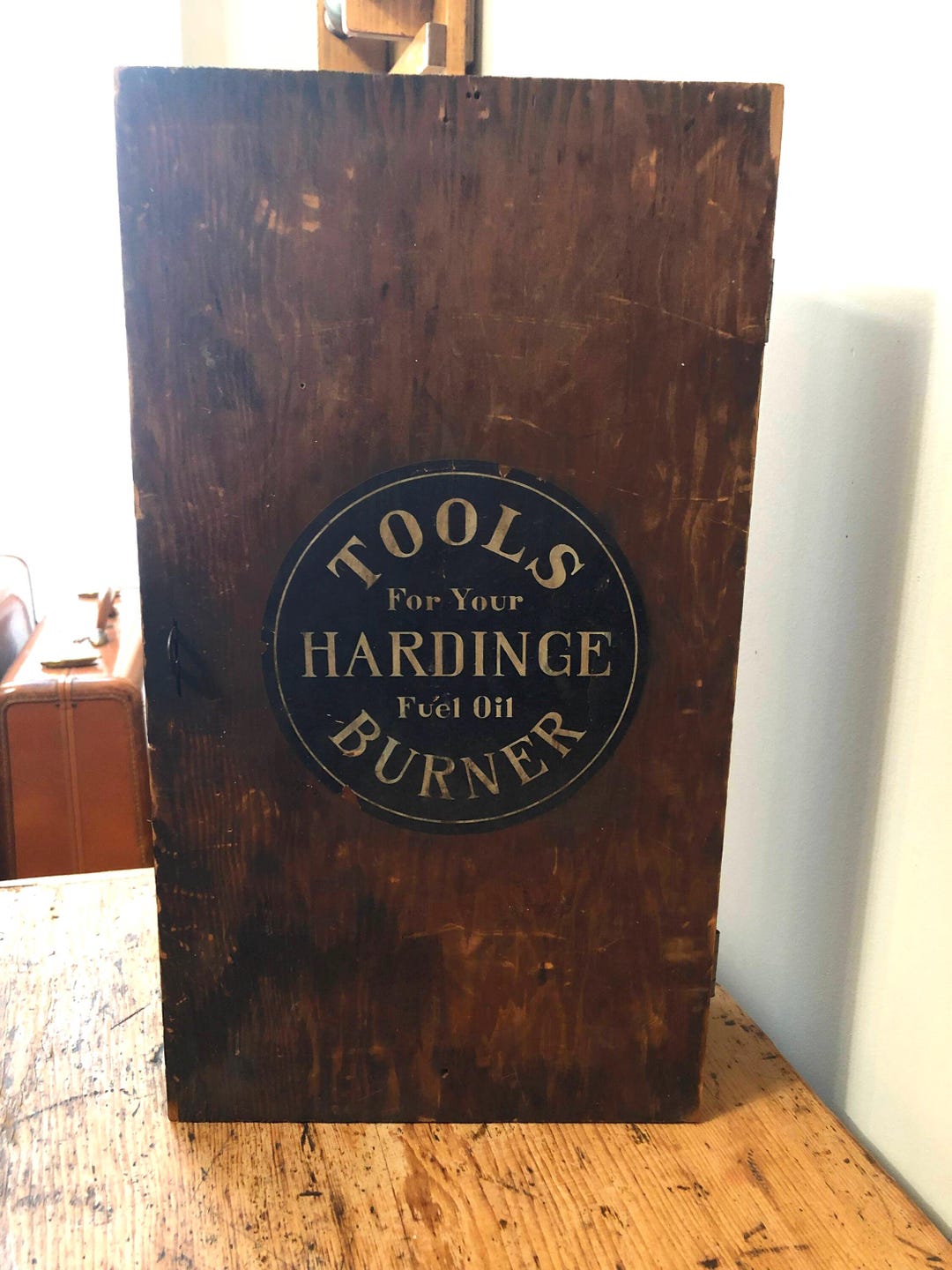 Antique Harding Fuel Oil Burner Tool Cabinet | Early Industrial Wooden ...