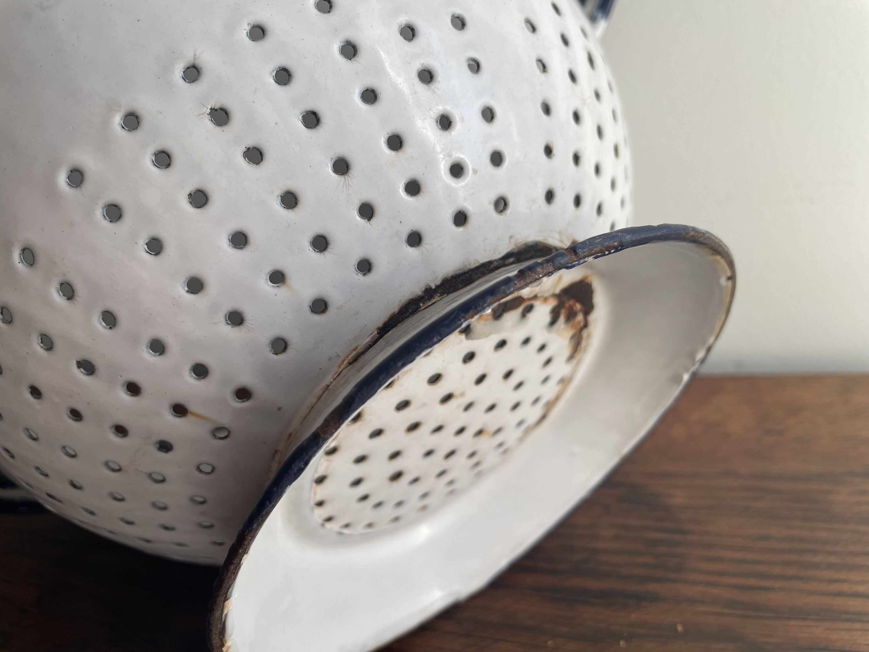 Vintage Blue & White Enamel Strainer Vintage Enamel Colander - Etsy
