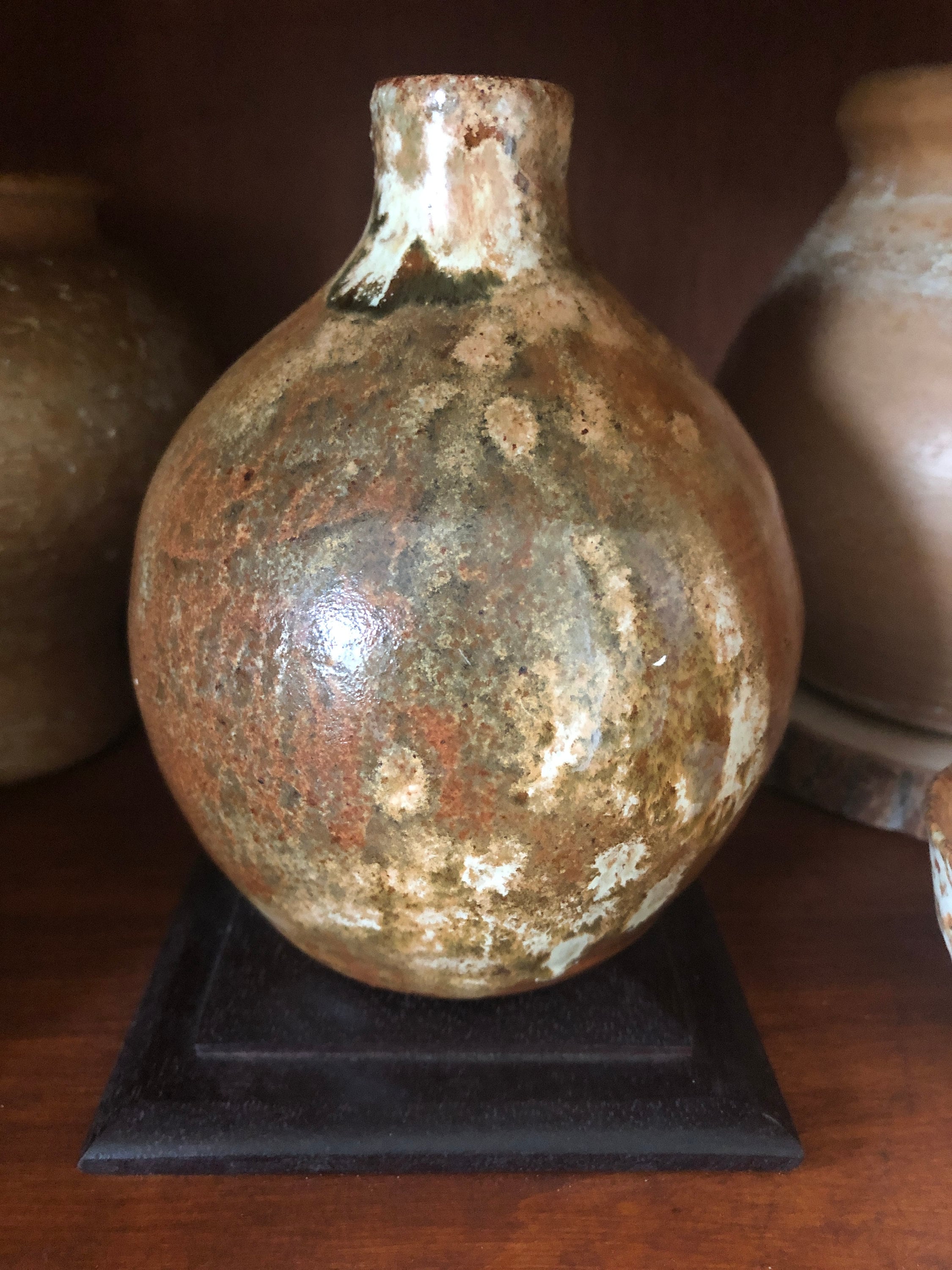 Vintage Glazed Vase Earth Fired Pottery Ceramic Vase Firesigned Studio ...