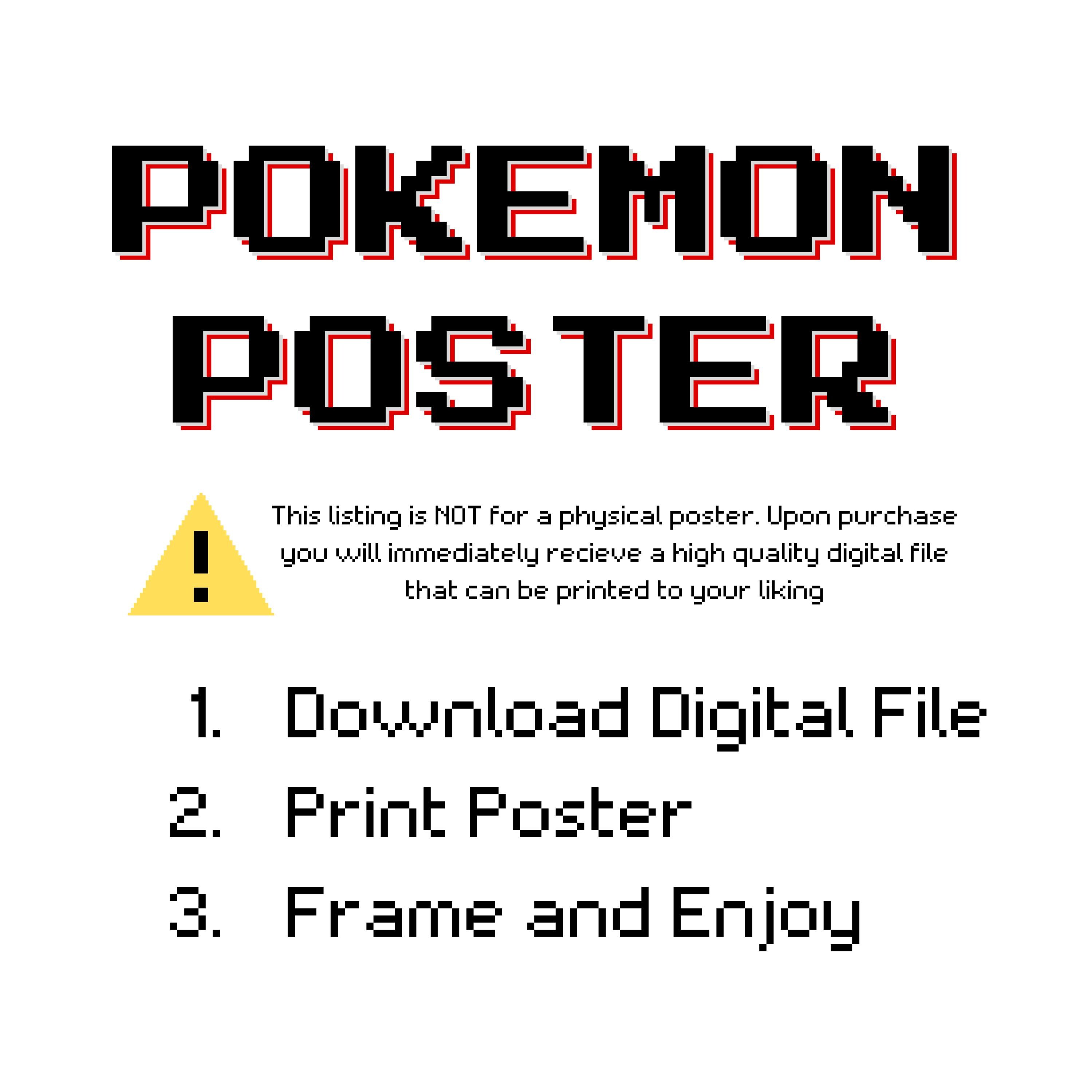 GASTLY EVOLUTION Pokemon Poster Aesthetic Printable Simple Nintendo ...