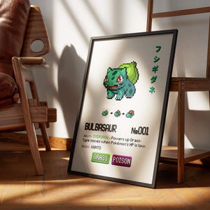 BULBASAUR BUNDLE | 3 Pokemon Posters | Bulbasaur + Ivysaur + Venusaur ...