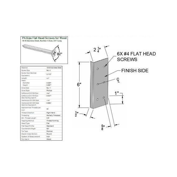 Custom Angle Bracket w/ Recessed Screws 2 Pack | Etsy