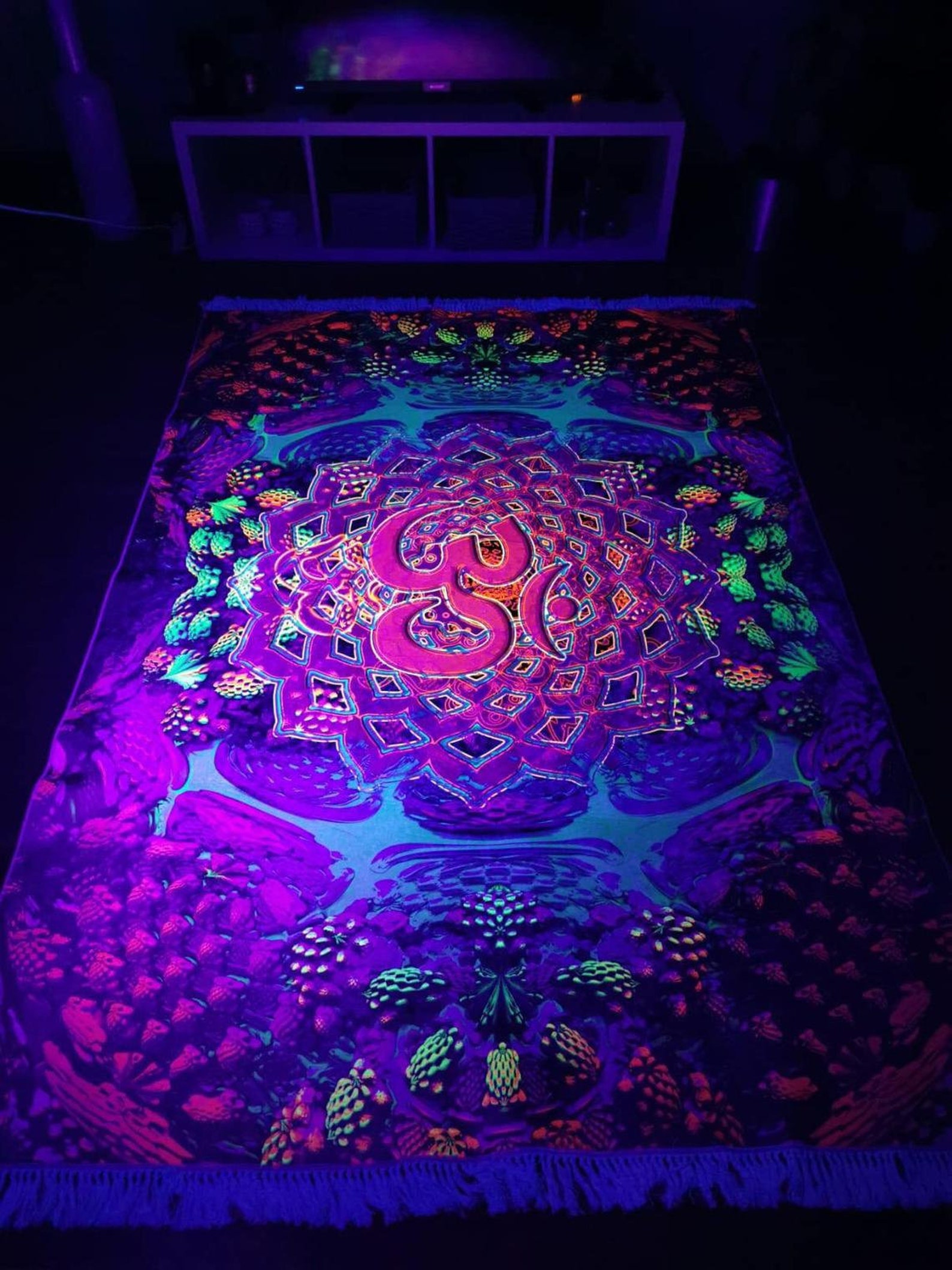 Carpet design OM Big Size Psychedelic Carpet UV Spiritual | Etsy