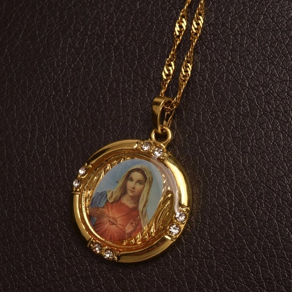 Virgin Mary Necklace - Etsy
