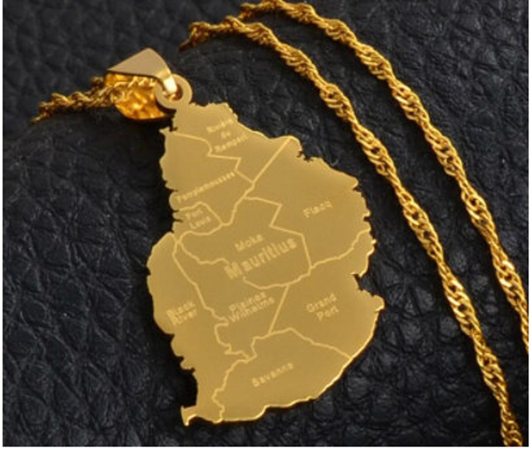 Mauritius 18K Gold Plated Necklace / Mauritius Jewelry / Mauritius ...