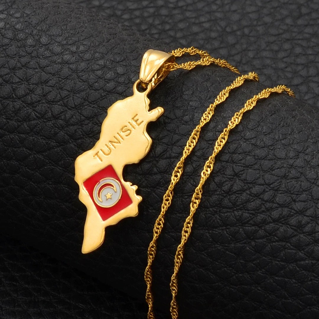 Tunisia 18K Gold Plated Necklace / Tunisia Jewelry / Tunisie - Etsy