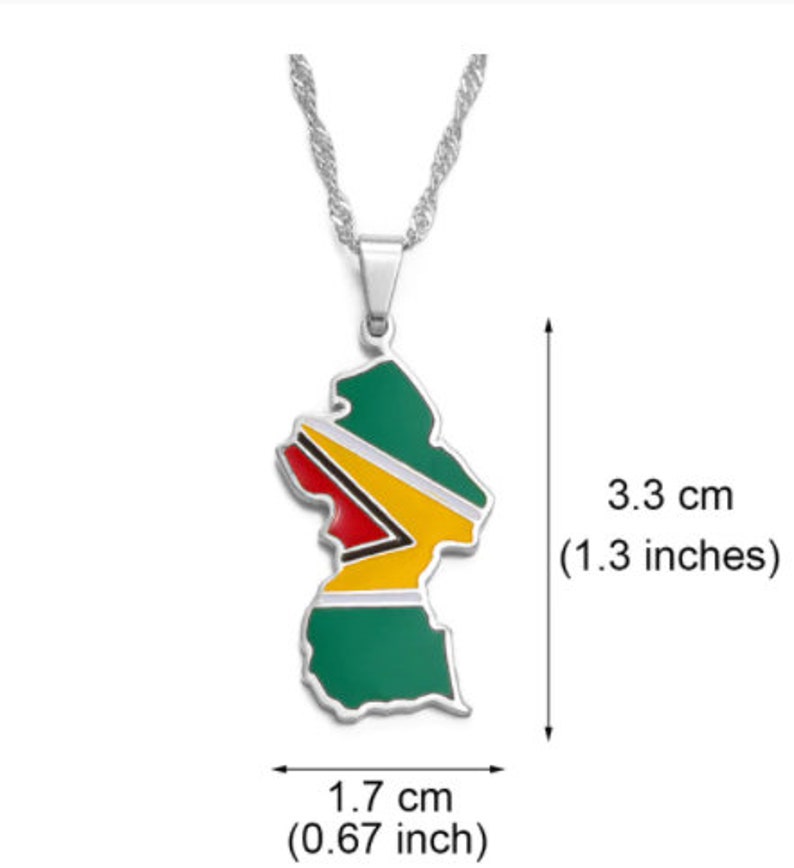 Guyana 18K Gold Plated Necklace / Guyana Jewelry / Guyana - Etsy