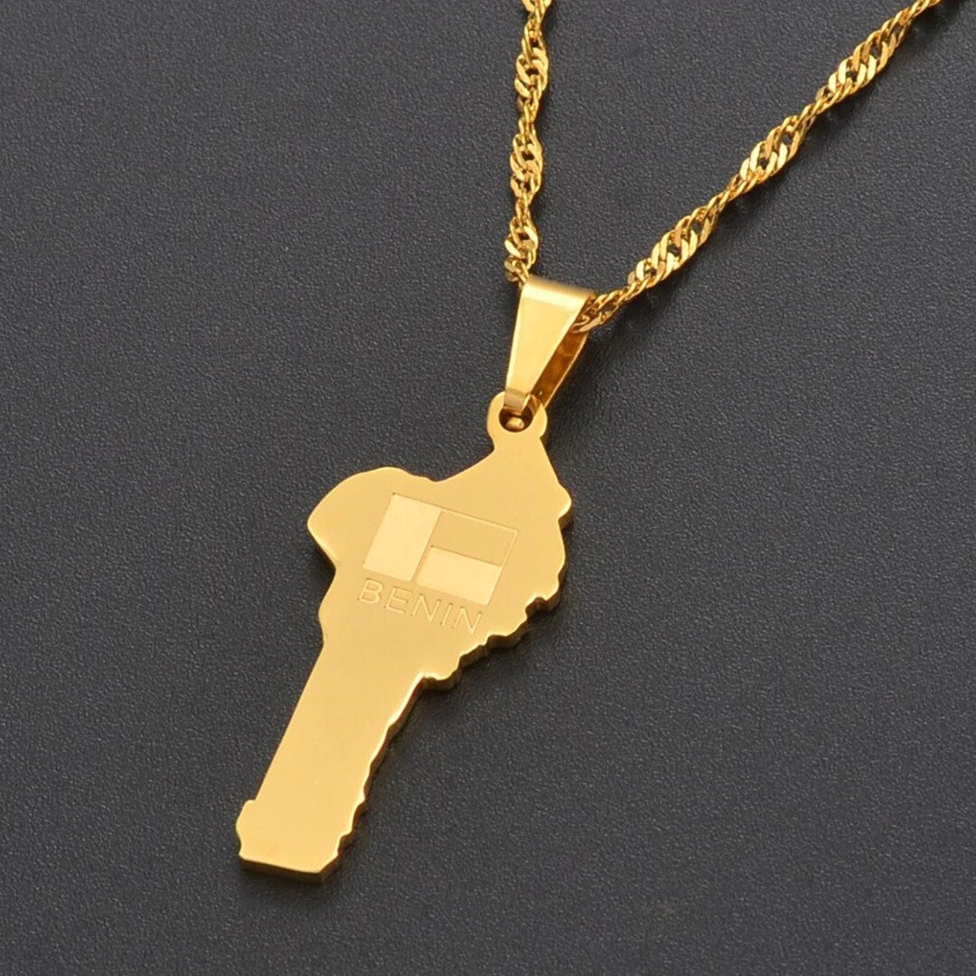 Benin 18K Gold Plated Necklace / Benin Jewelry / Benin Pendant / Benin ...