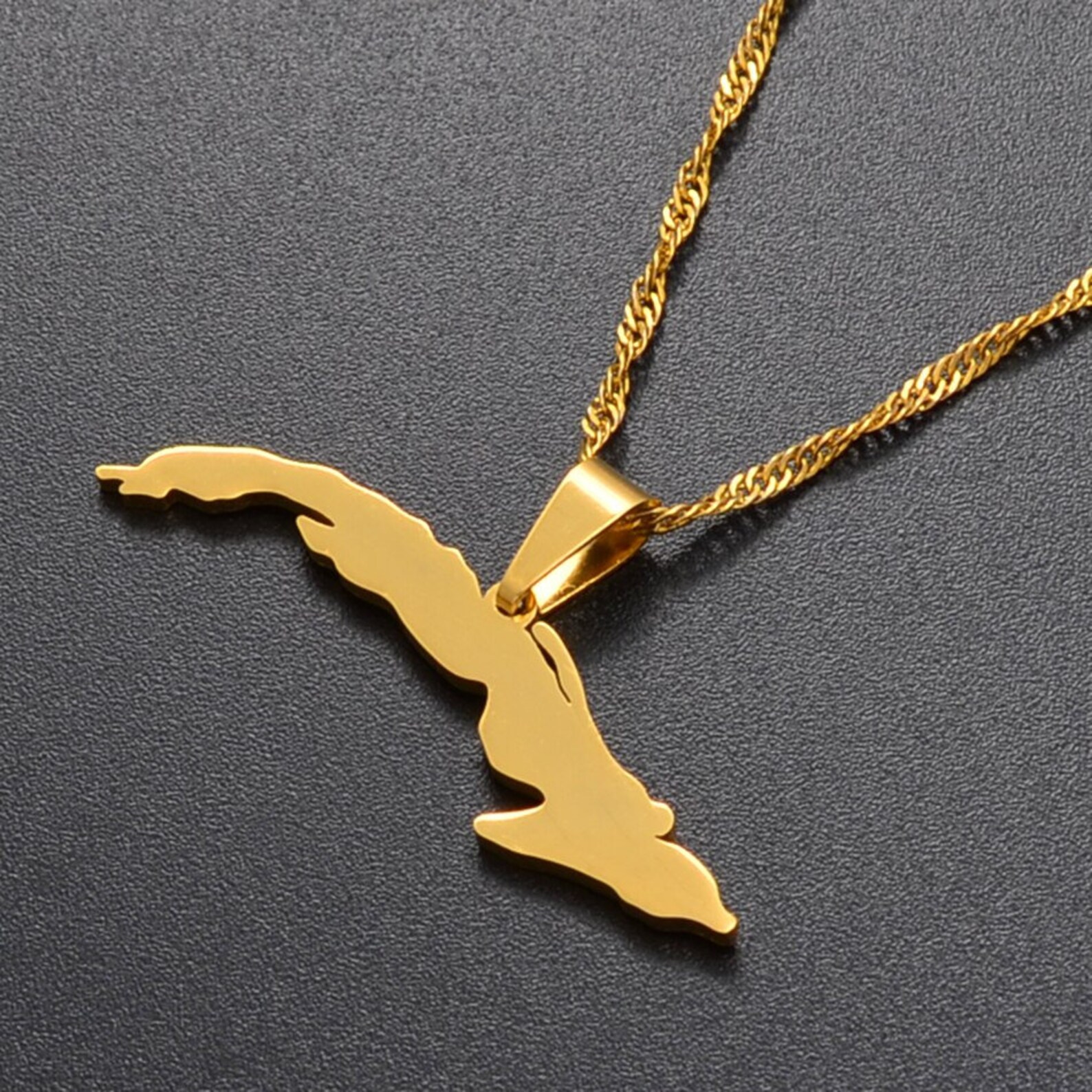 18K Gold Plated Cuba Map Necklace Cuba Map Necklace Cuba - Etsy