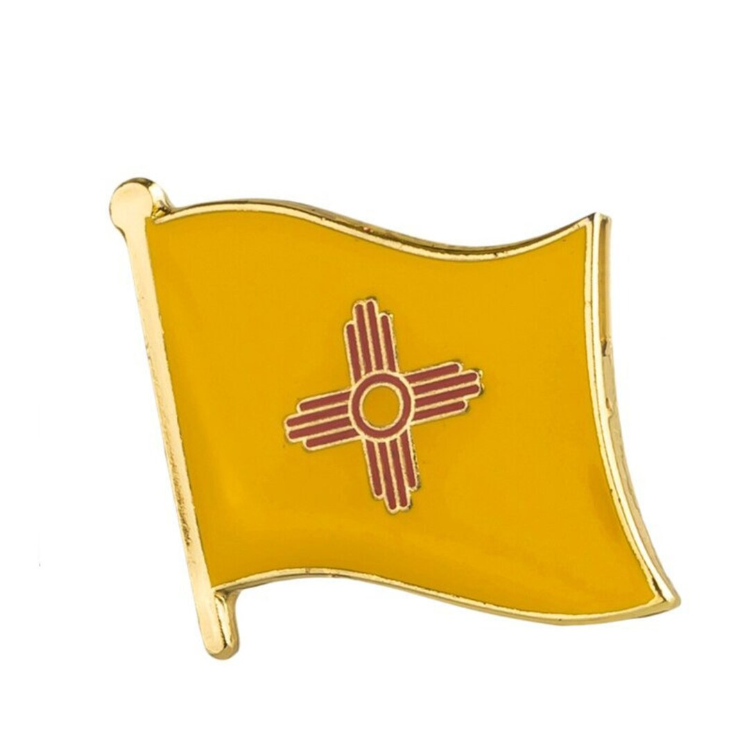 New Mexico State Flag Lapel Pin / USA New Mexico Flag Clothes Brooch ...