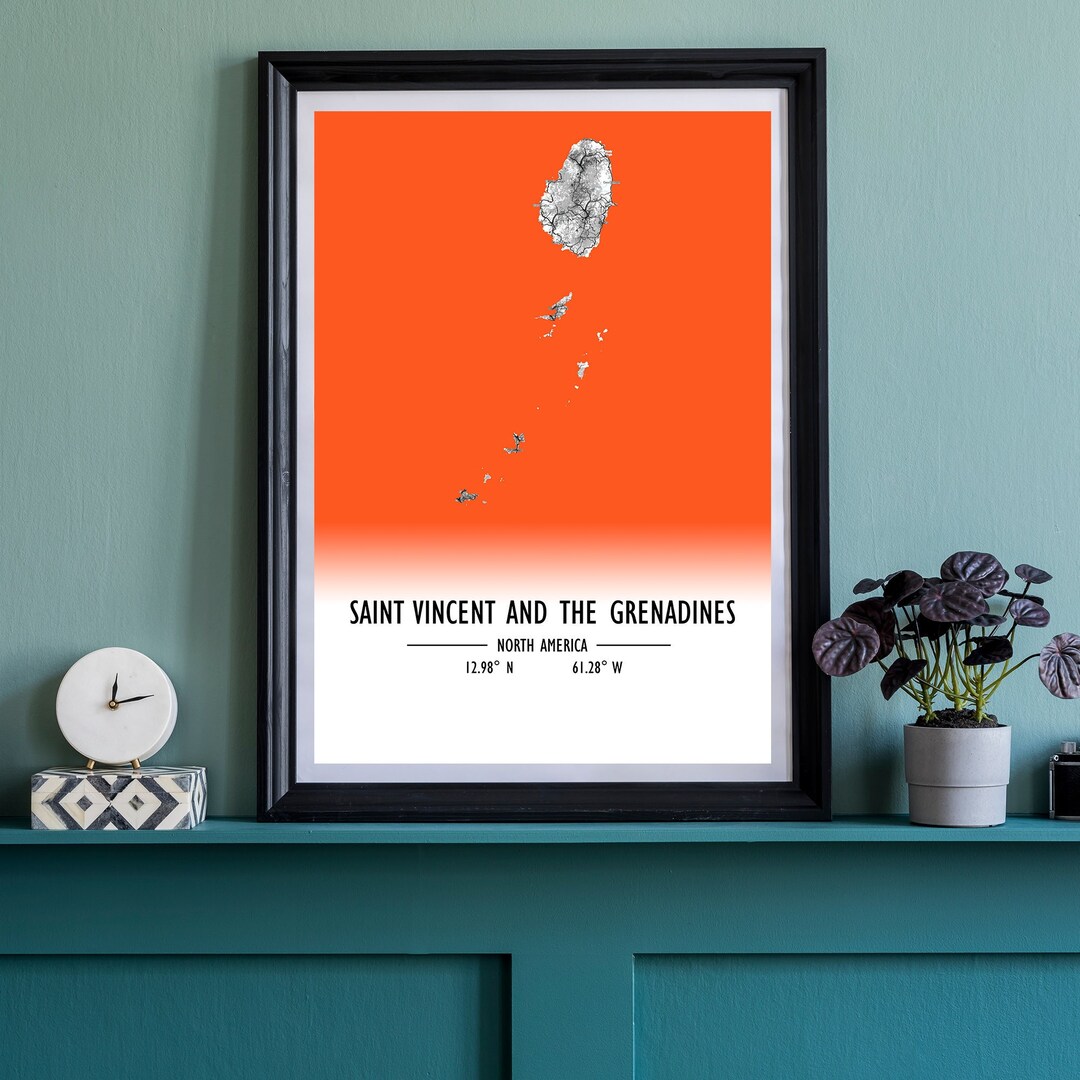 Map Poster Saint Vincent and the Grenadines / Saint Vincent and the ...