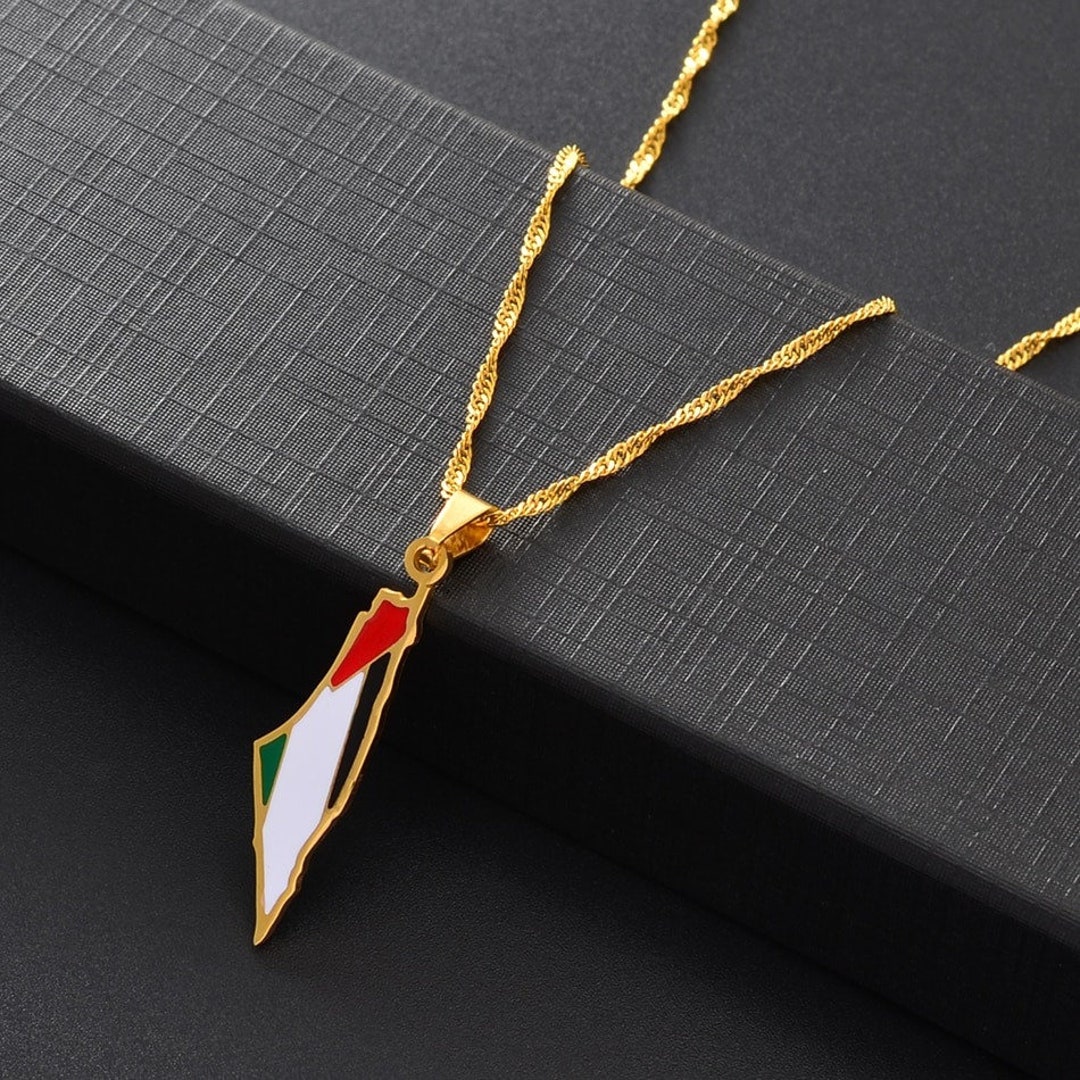 18K Gold Plated Palestine Necklace Palestine Jewelry - Etsy