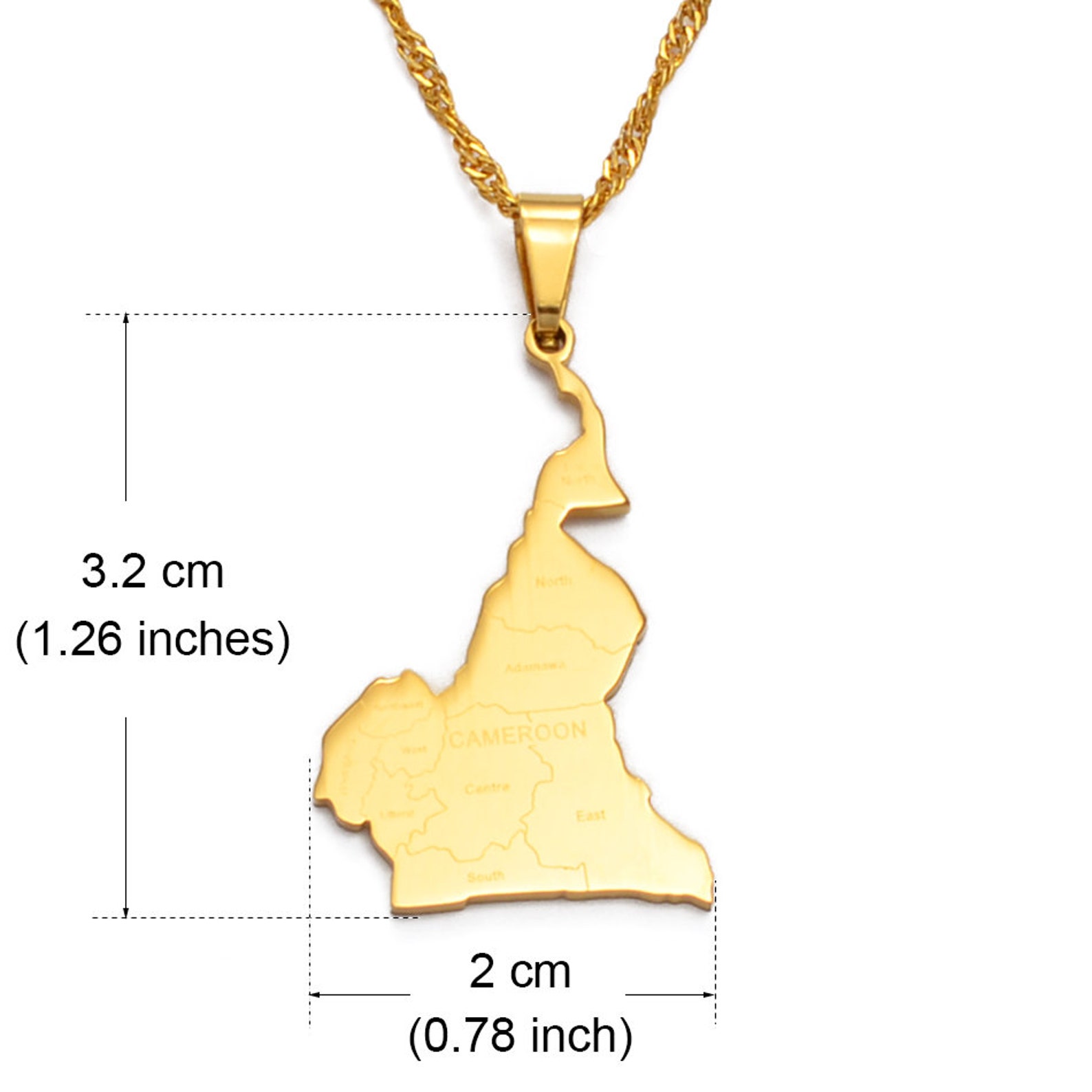 18K Gold Plated Cameroon Necklace Cameroon Hat Cameroon | Etsy