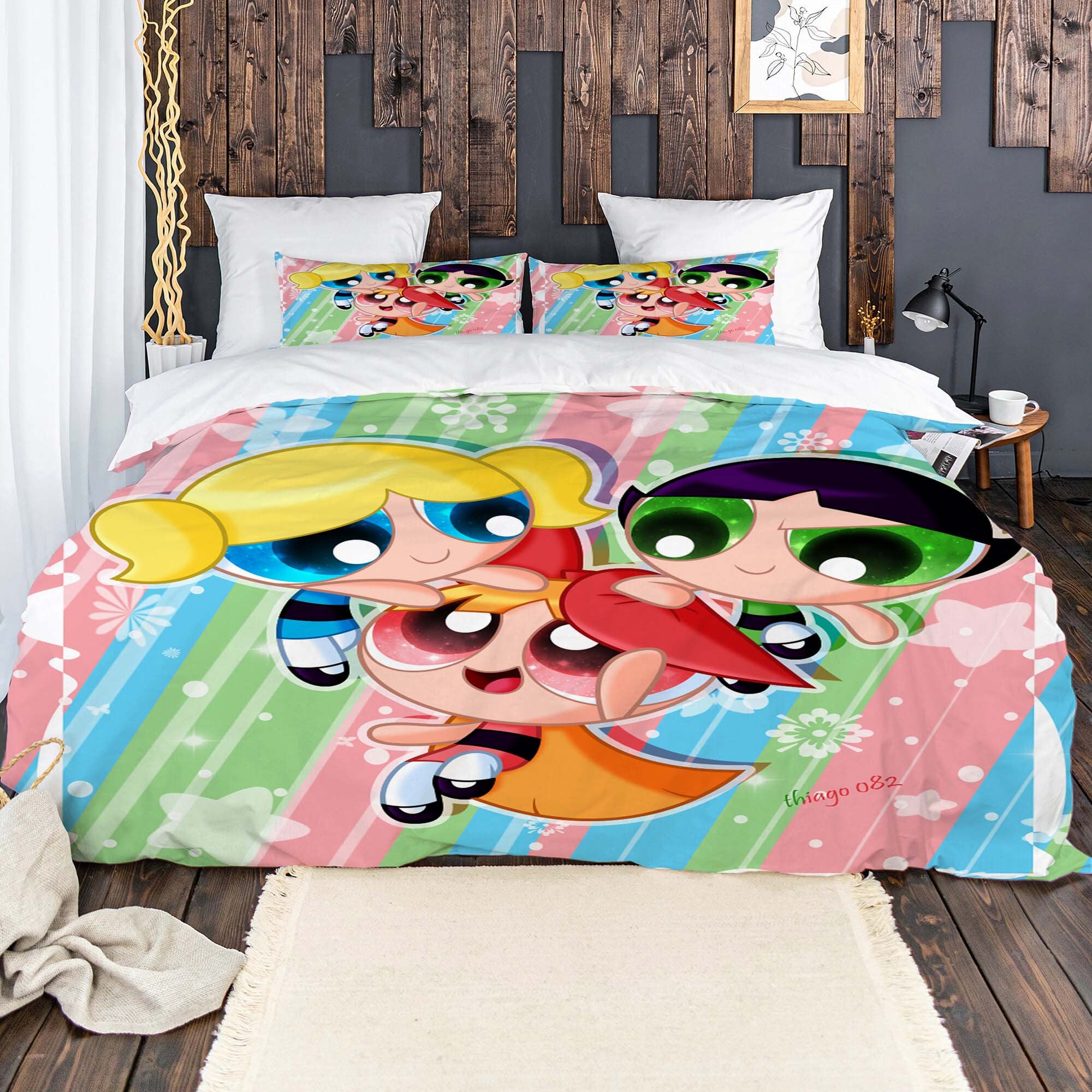 Halloween Custom The Powerpuff Girls Cover Bedding Quilt Cover Pillow Case Christmas T Dorm