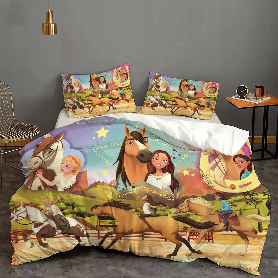 Spirit Riding Free Horses Cover Bedding Three-piece Set - Etsy