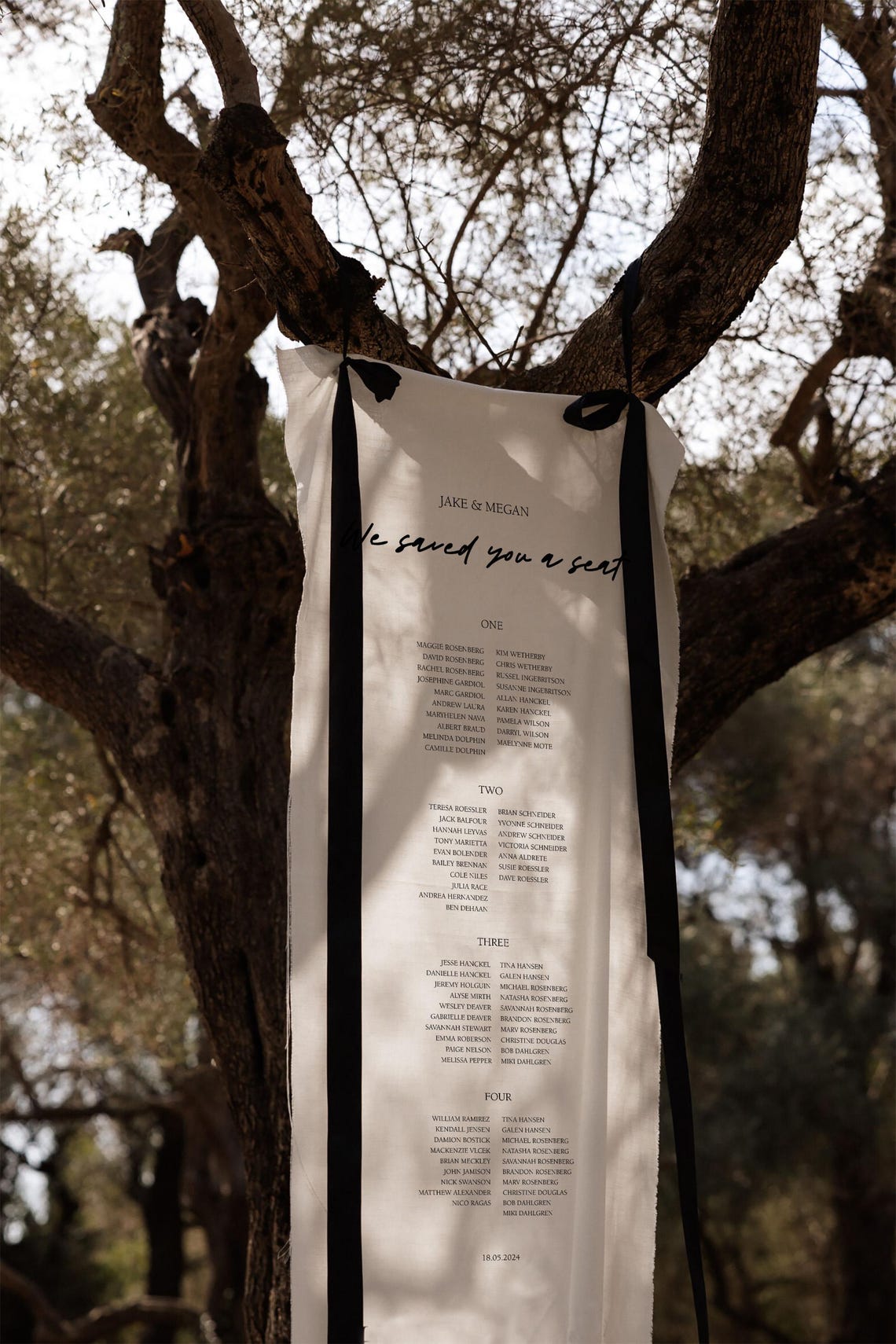 Linen Wedding Seating Chart Banner - the Liliah Collection - Etsy