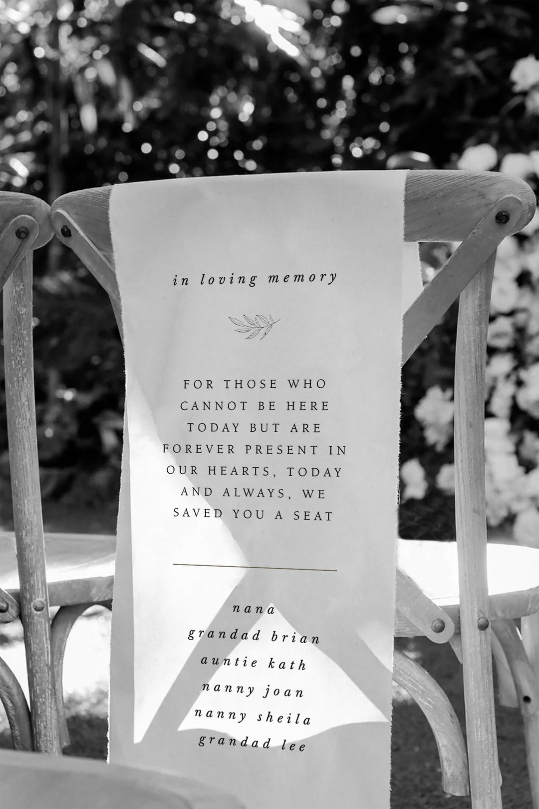 In Loving Memory Wedding Memorial Sign - Cotton Wedding Banner ...