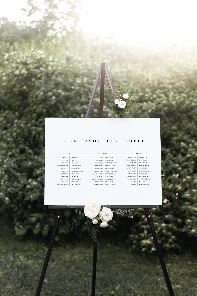 A1 Wedding Table Plan Wedding Seating Chart - Etsy