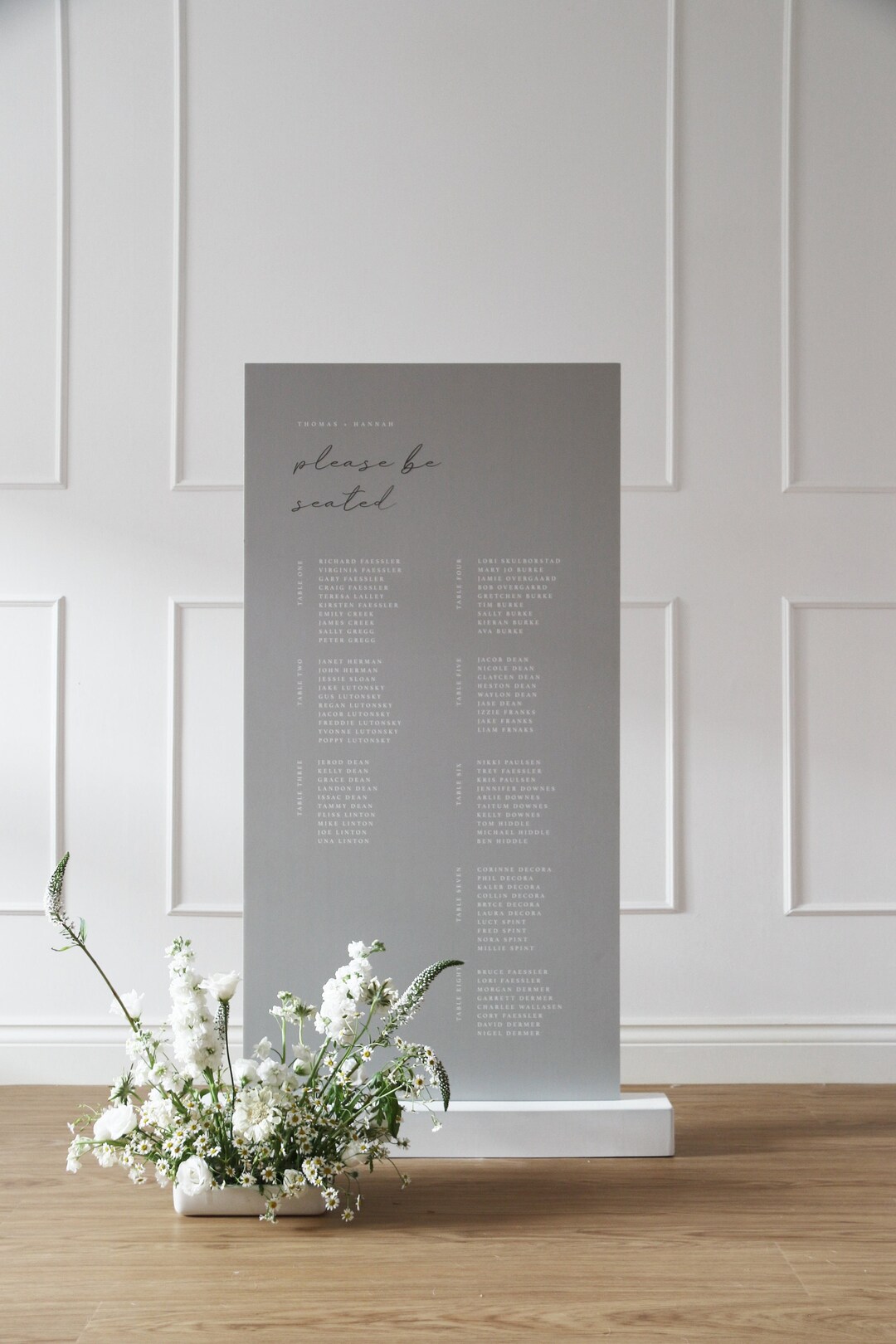 A1 Wedding Table Plan - Wedding Seating Chart - Etsy