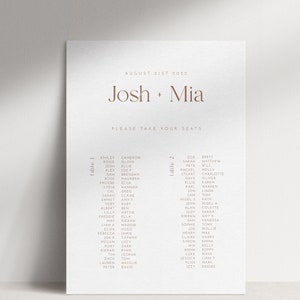 A1 Wedding Table Plan - Wedding Seating Chart - Etsy