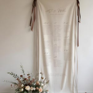 Linen Wedding Seating Chart Banner: Alphabetical Table Plan - Etsy