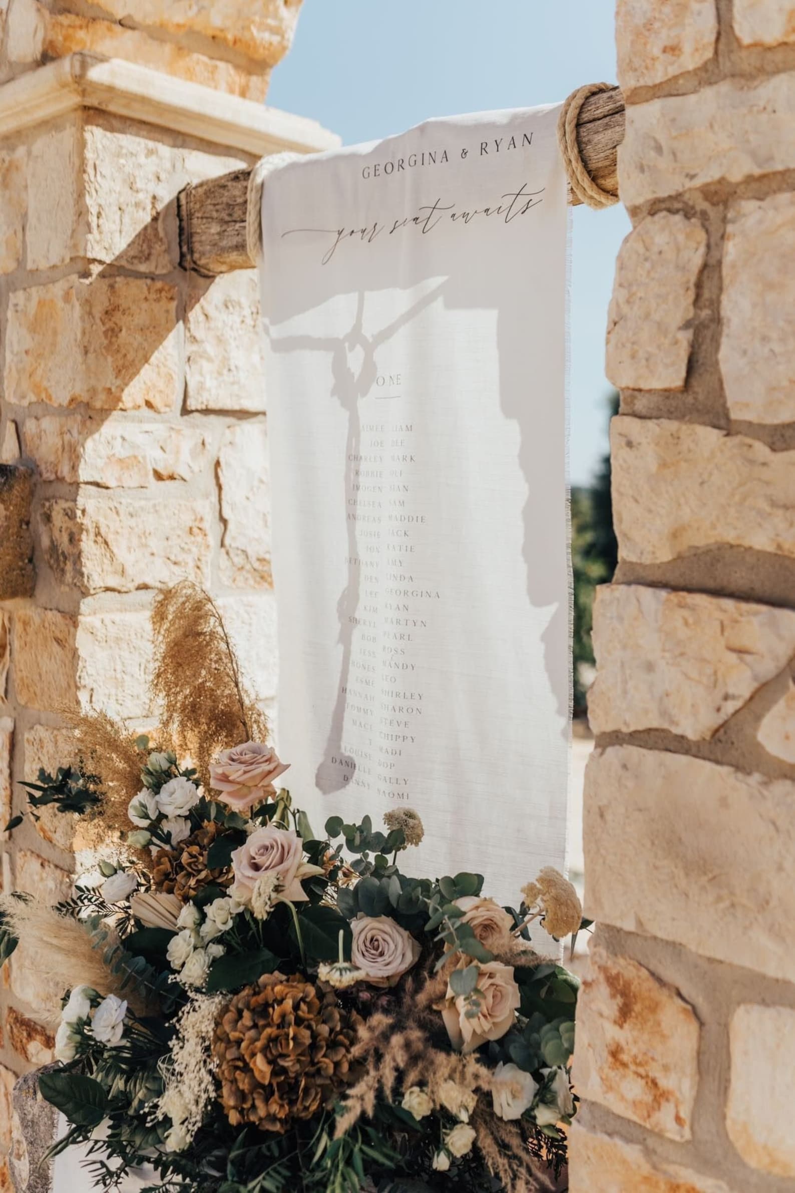 Fabric Wedding Seating Chart: Calligraphy Table Plan - Etsy