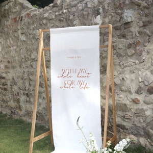 Wedding Welcome Sign Cotton Wedding Banner Wedding Sign Linen Banner ...