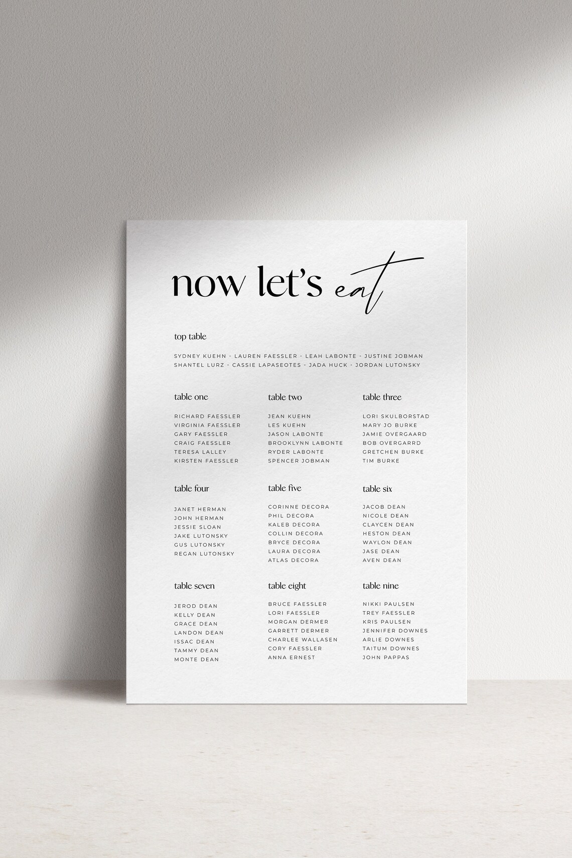 A1 Wedding Table Plan Wedding Seating Chart - Etsy UK