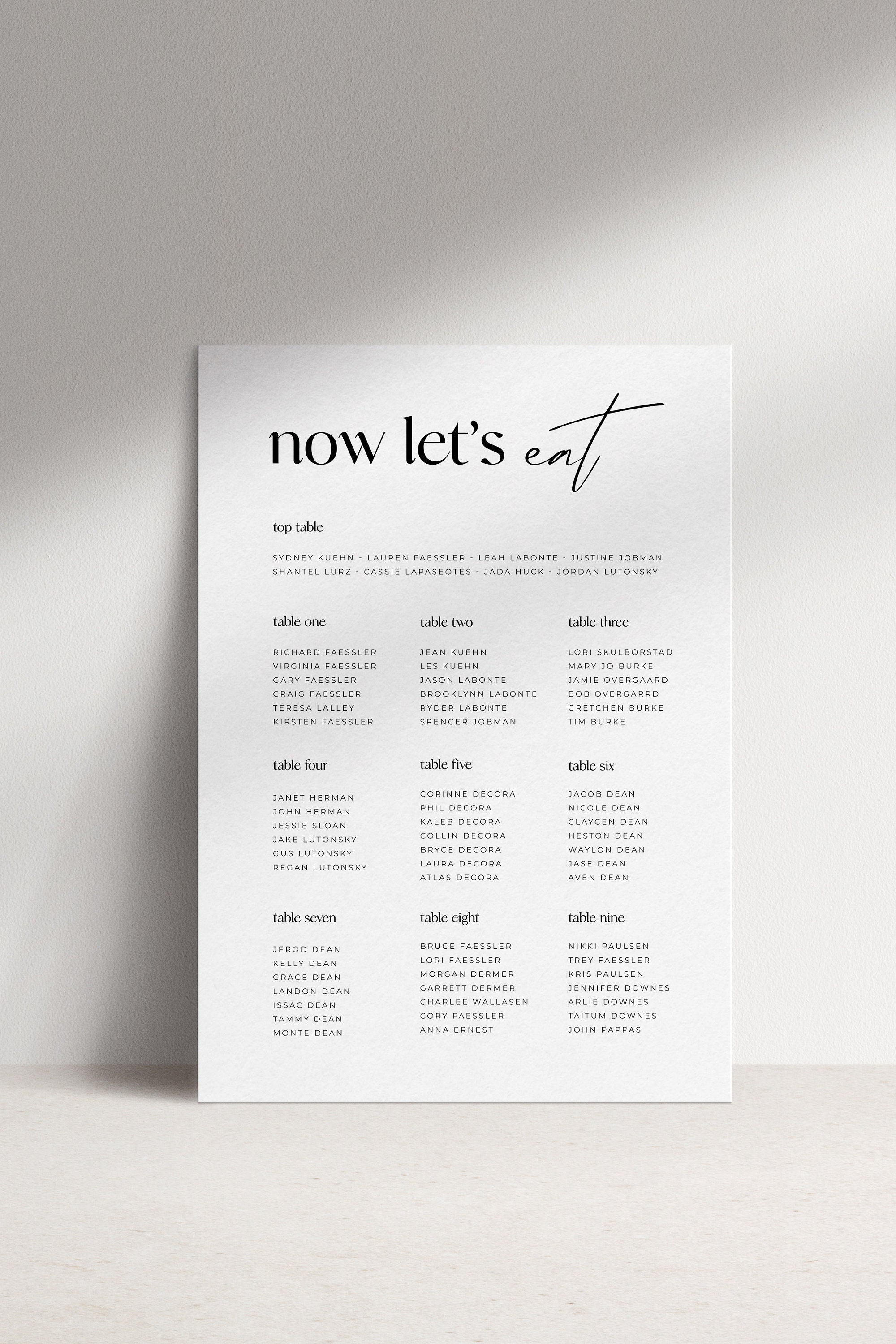 A1 Wedding Table Plan Wedding Seating Chart - Etsy UK