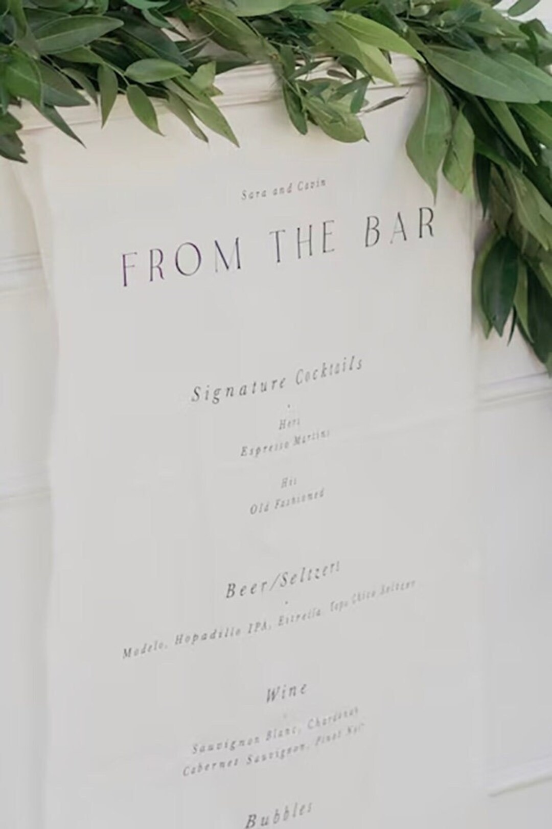 Personalized Wedding Bar Sign: Linen Cocktail Banner, Middleton ...