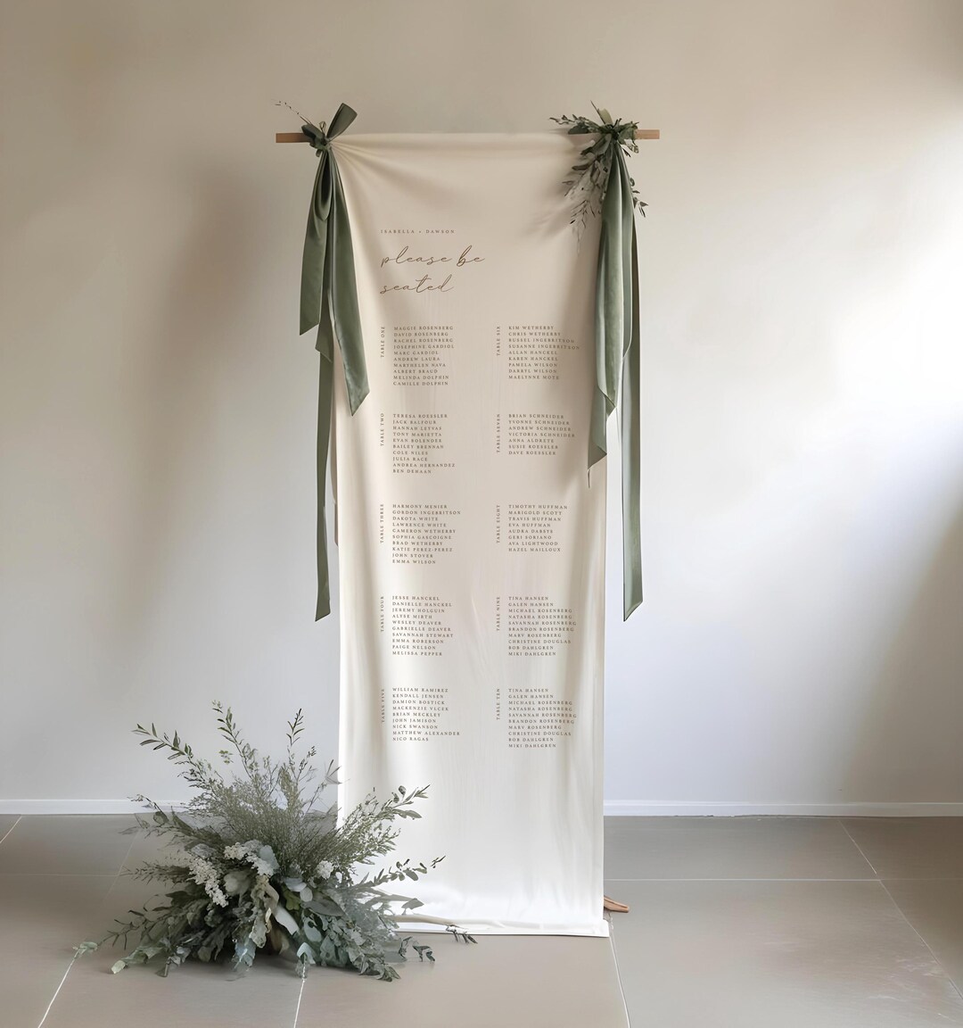 Linen Wedding Seating Chart Banner: the Liliah Collection - Etsy