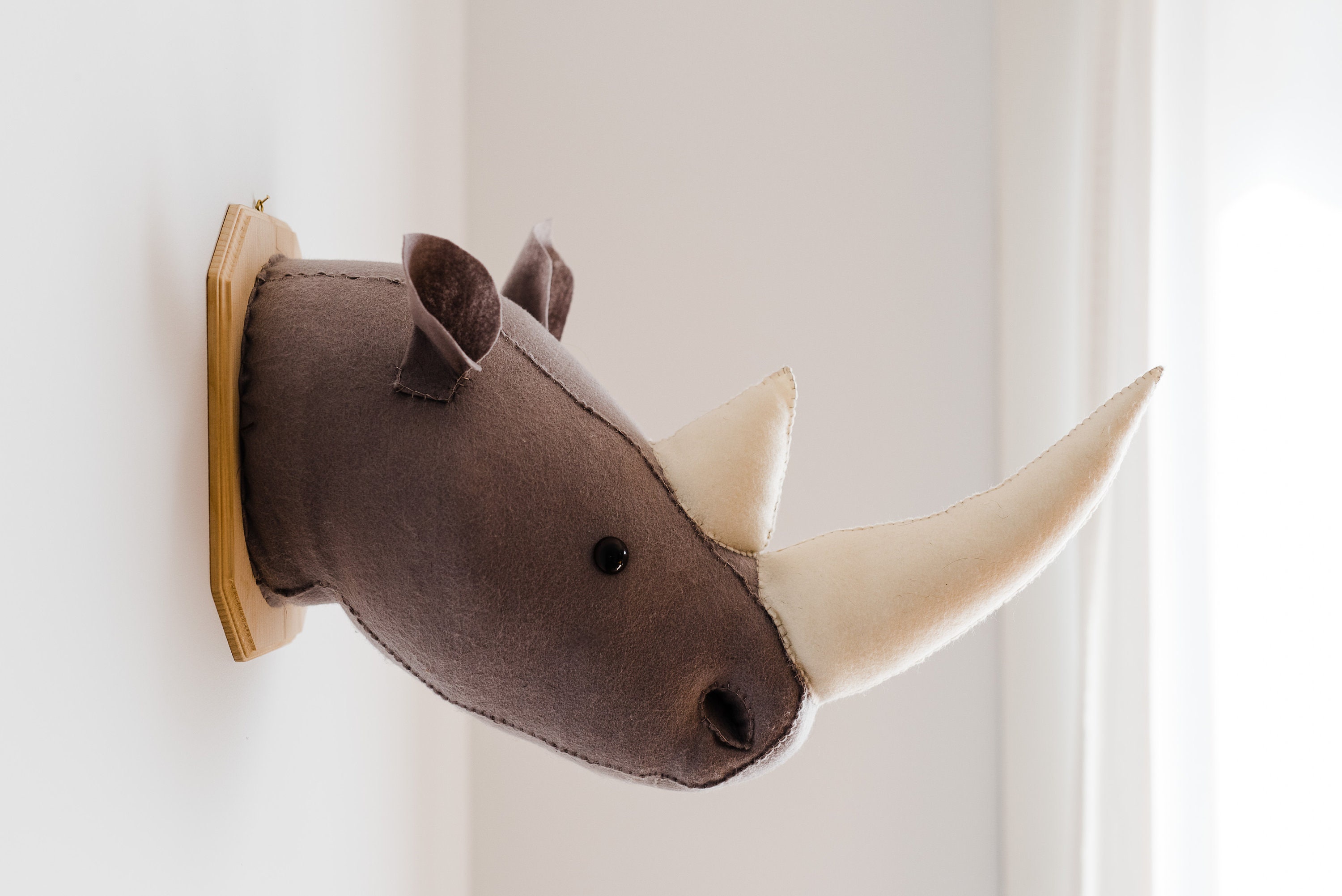 Plush Felt Wall Mounted Rhino Head - Etsy