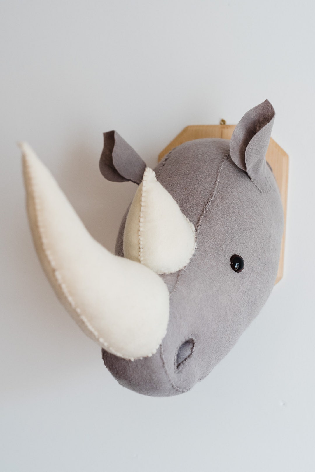 Plush Felt Wall Mounted Rhino Head - Etsy
