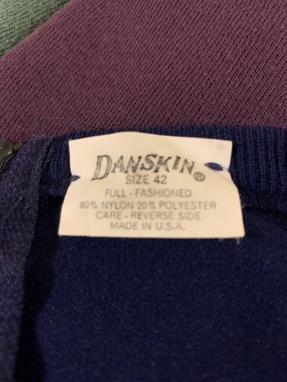 Rare Vintage Danskin Navy Blue and white striped Lon… - Gem