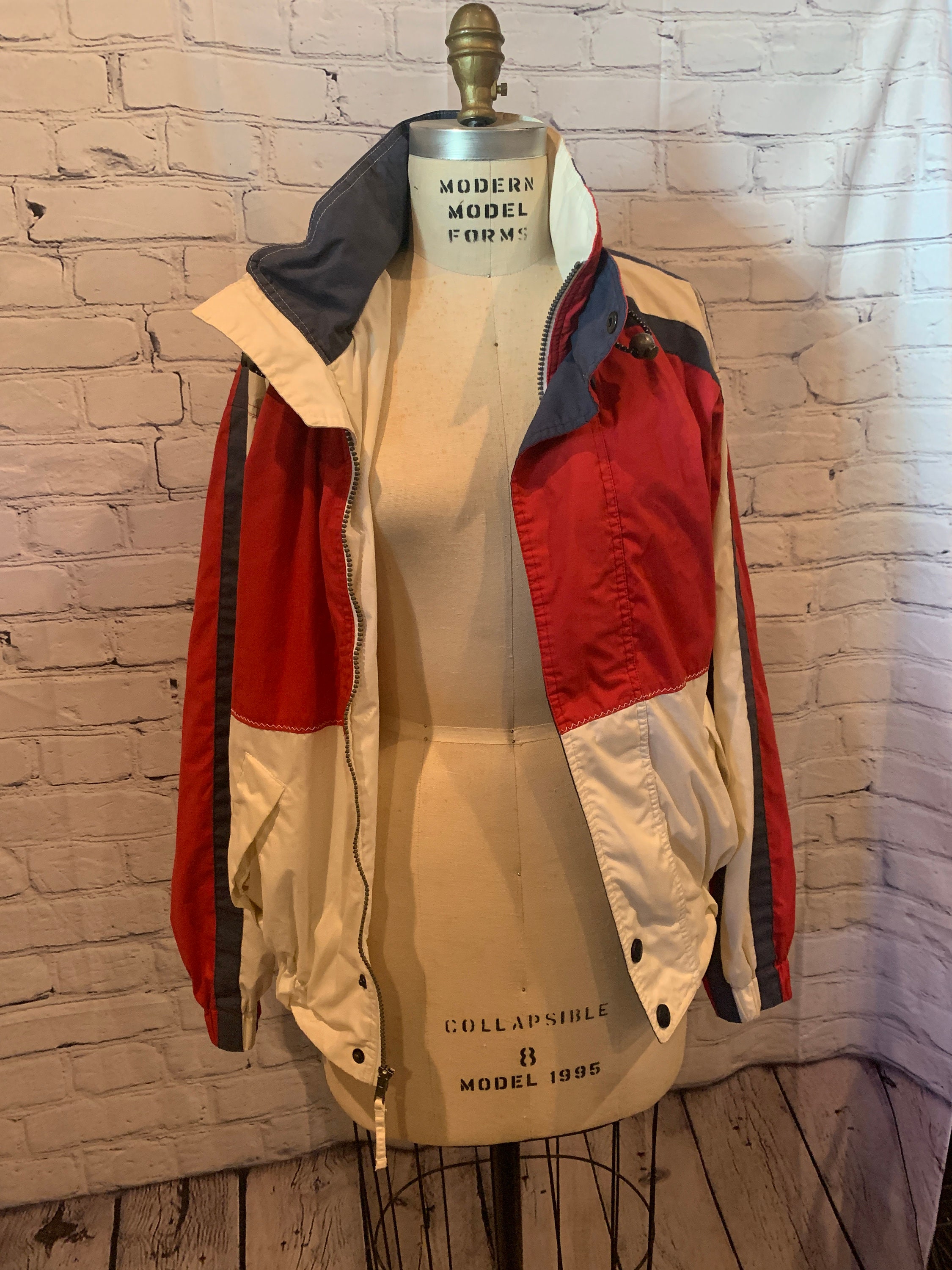 Trader Bay 90's Jacket Red, White and Blue Vintage - Etsy