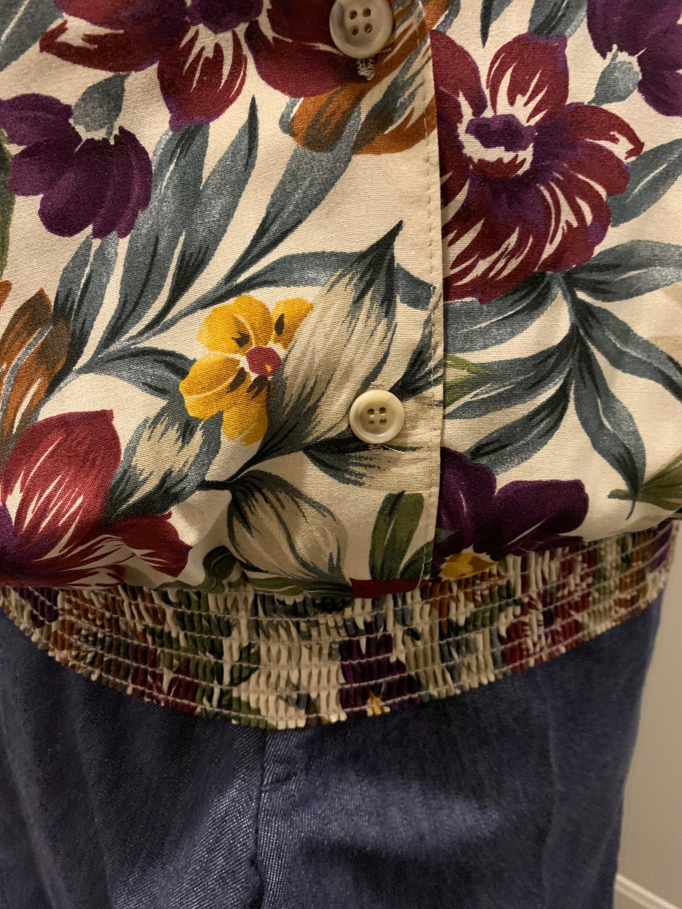Vintage Alfred Dunner 1980's Fall Beige and Maroon Floral Shirt - Etsy