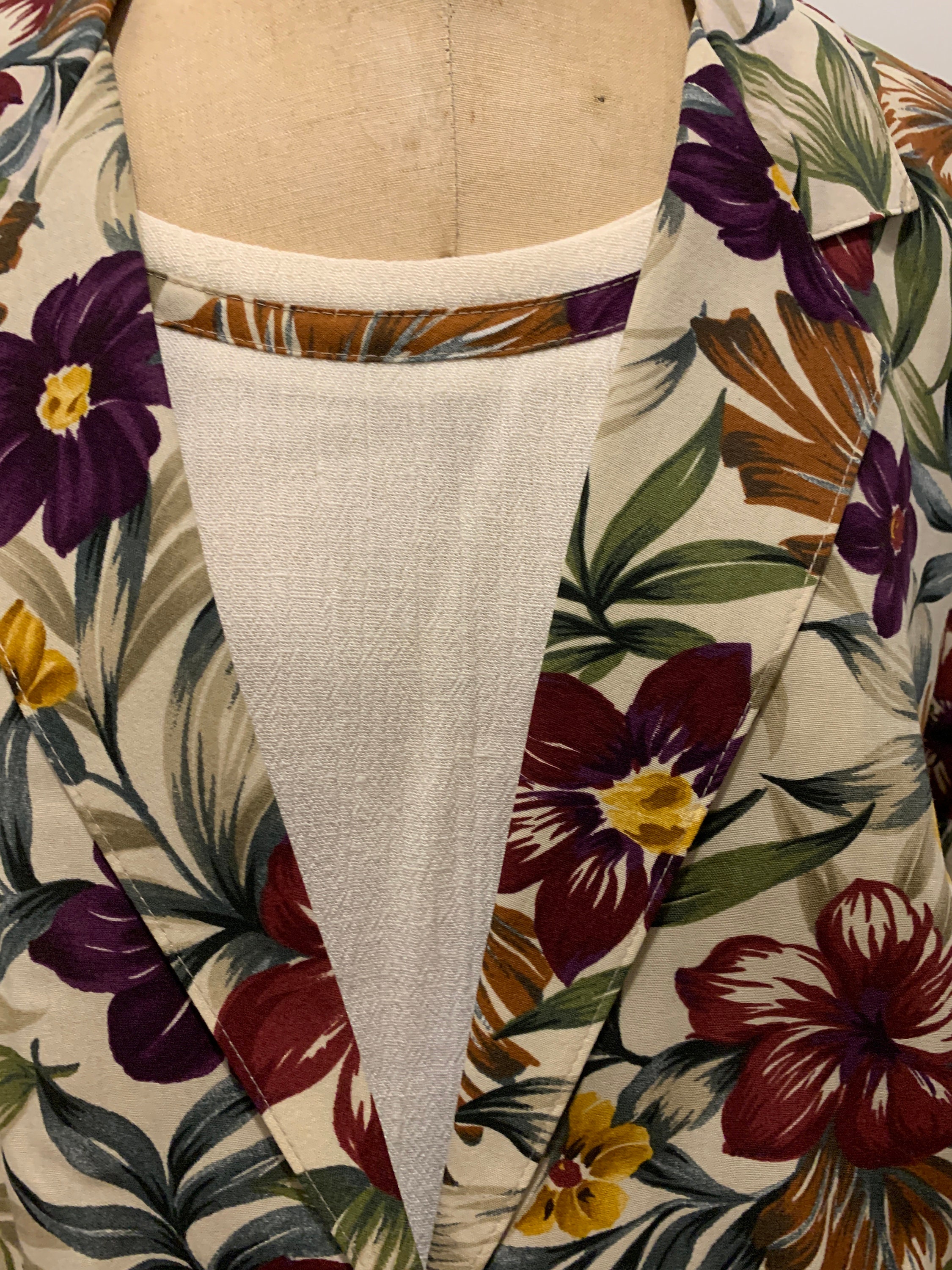 Vintage Alfred Dunner 1980's Fall Beige and Maroon Floral Shirt - Etsy