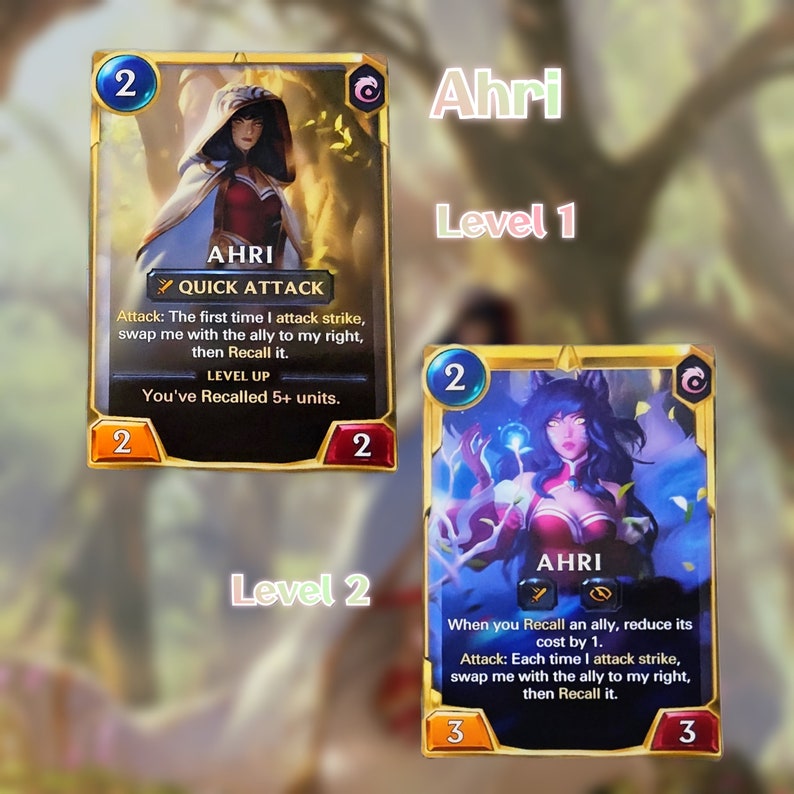 League of Legends / Legends of Runeterra Ahri Champion Cards level 1 ...