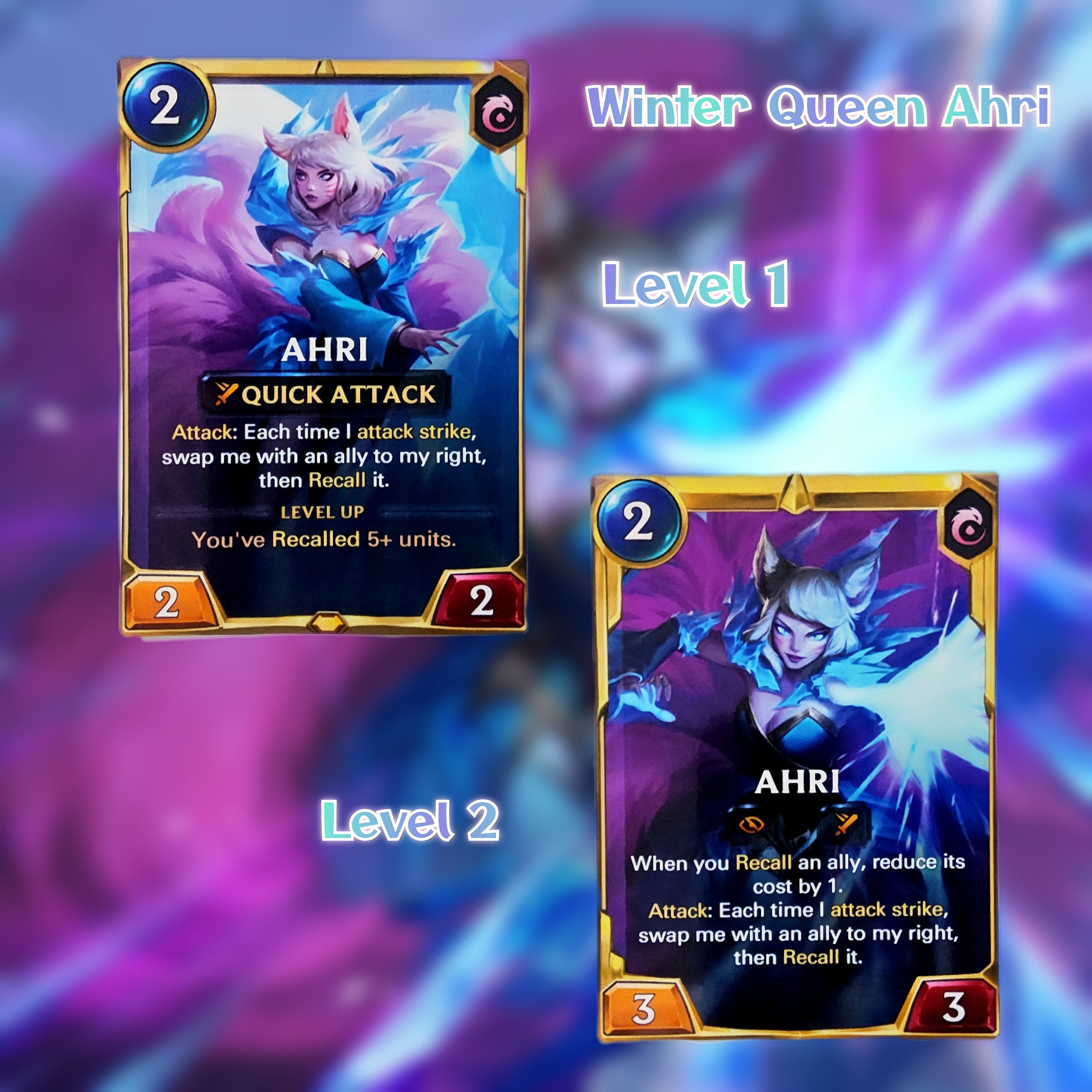 League of Legends / Legends of Runeterra Ahri Champion Cards level 1 ...