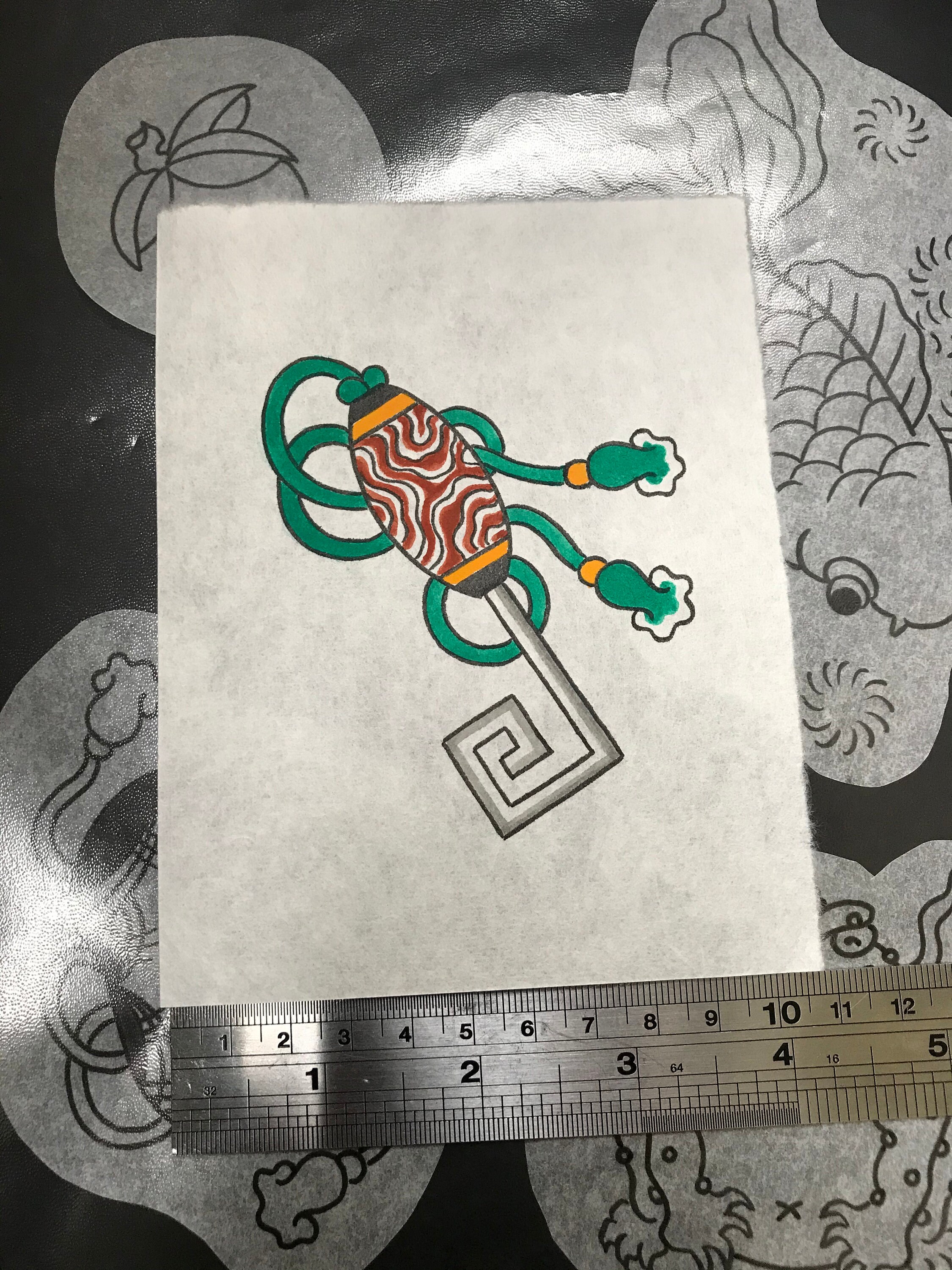 Inari Key 4.5x5.5in Original Painting, Gouache on Japanese Kozo Paper ...