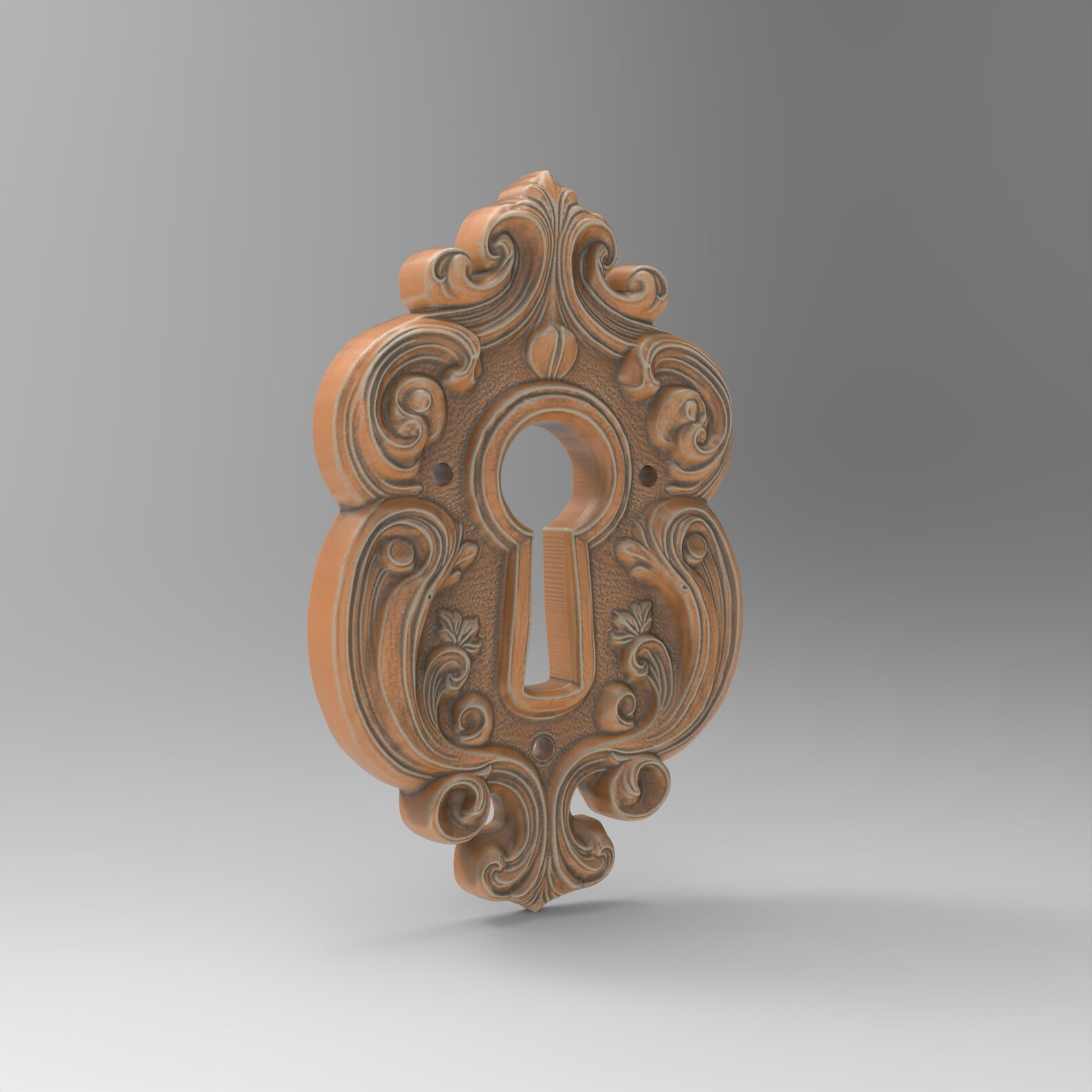 Baroque Keyhole 3D Model for CNC and 3D Printing - Ornate Vintage ...
