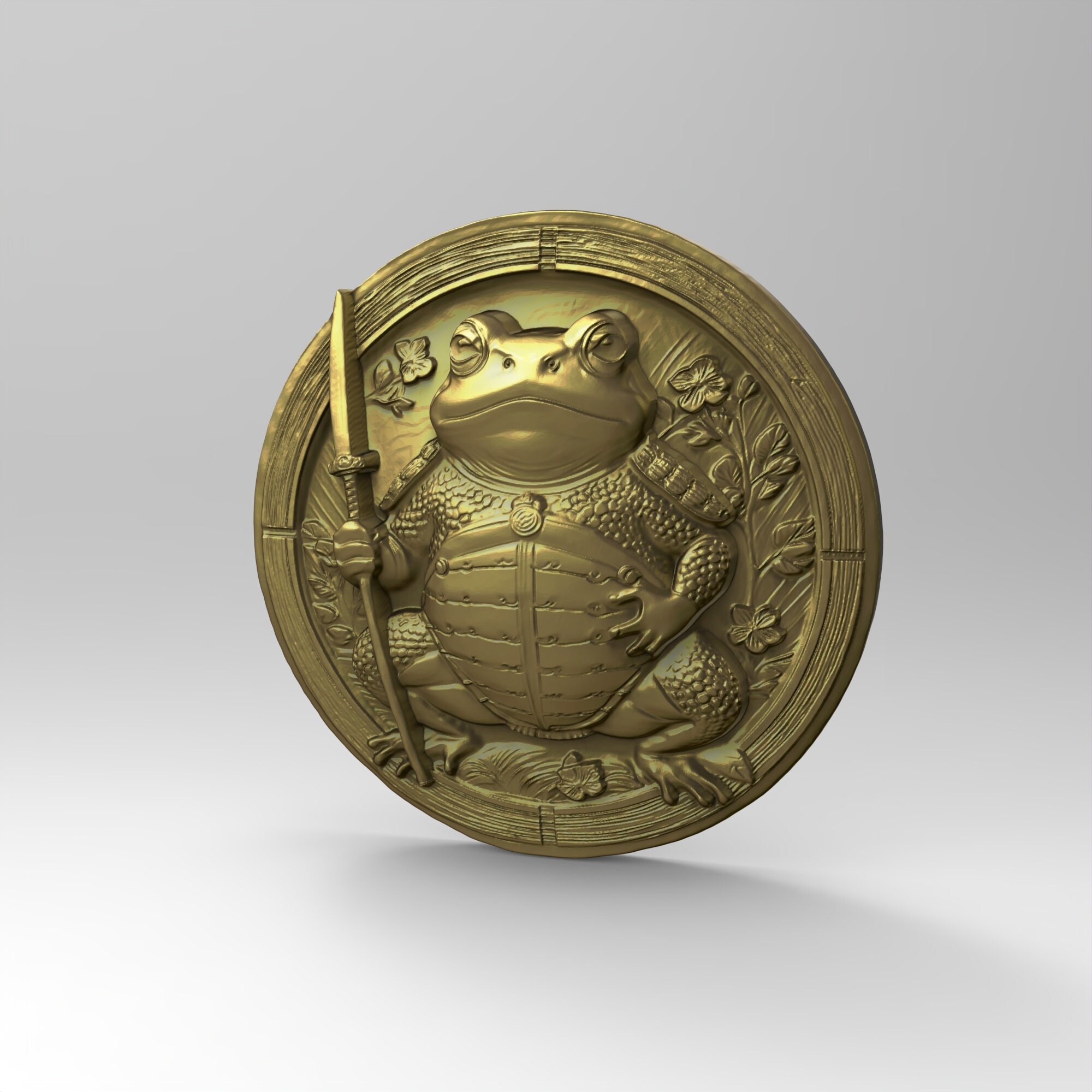 Frog Samurai STL 3D Printable Relief Carving Files | for CNC Router, 3D ...