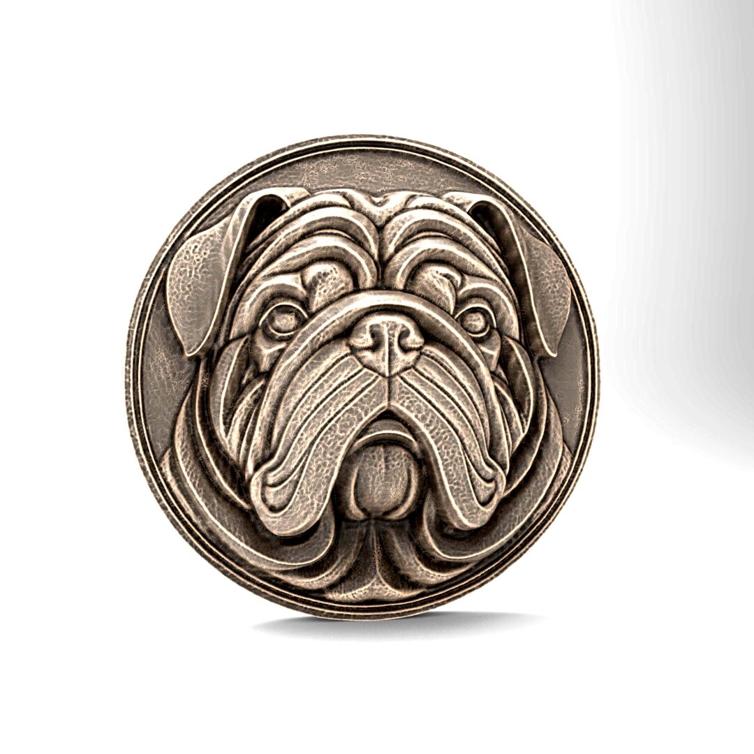Round Wall Plaque Sign Bulldog STL File 3D Printable Bulldog Head - Dog ...