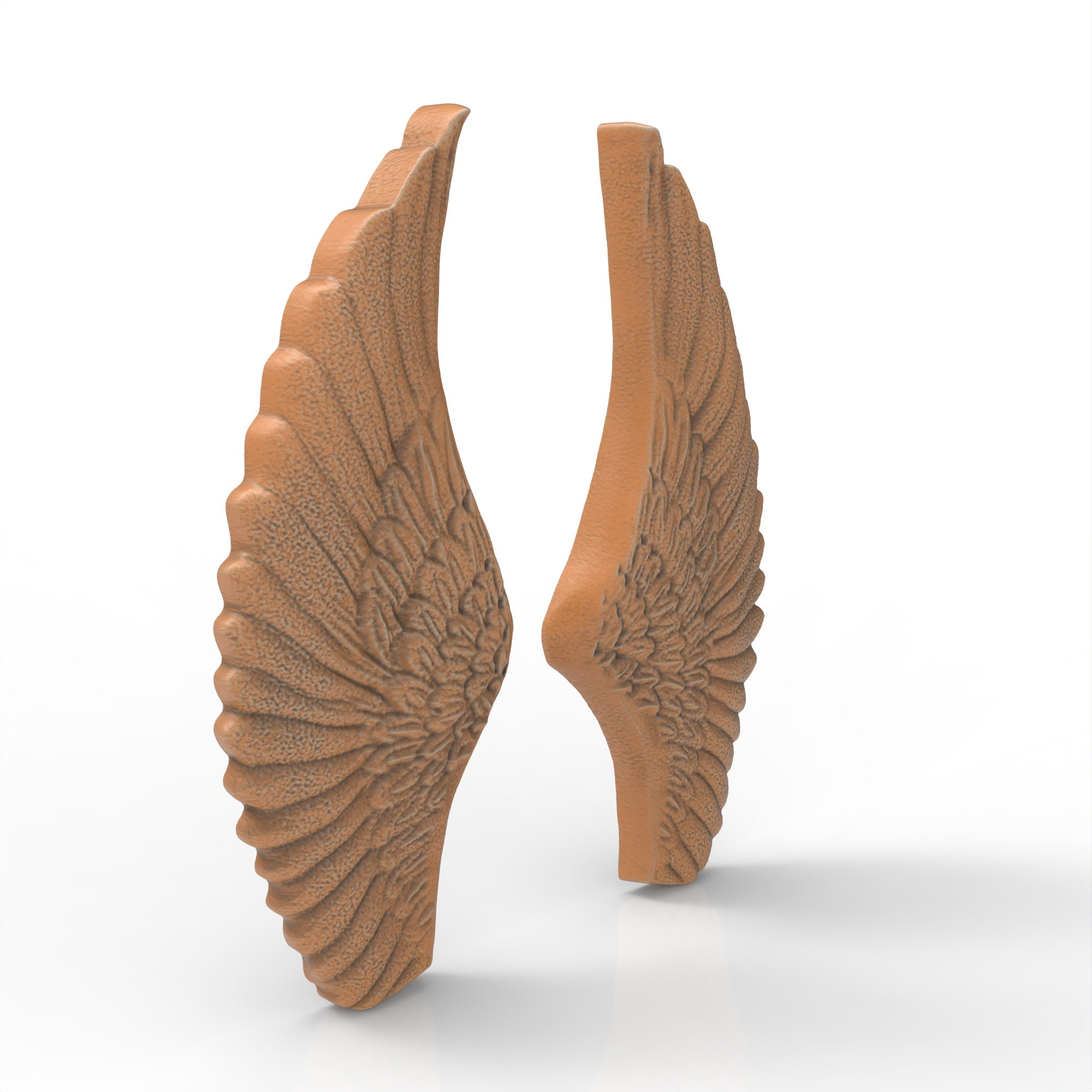 Pair Angels Wings Stl File 3d Model Relief For 3d Printer Cnc Carving