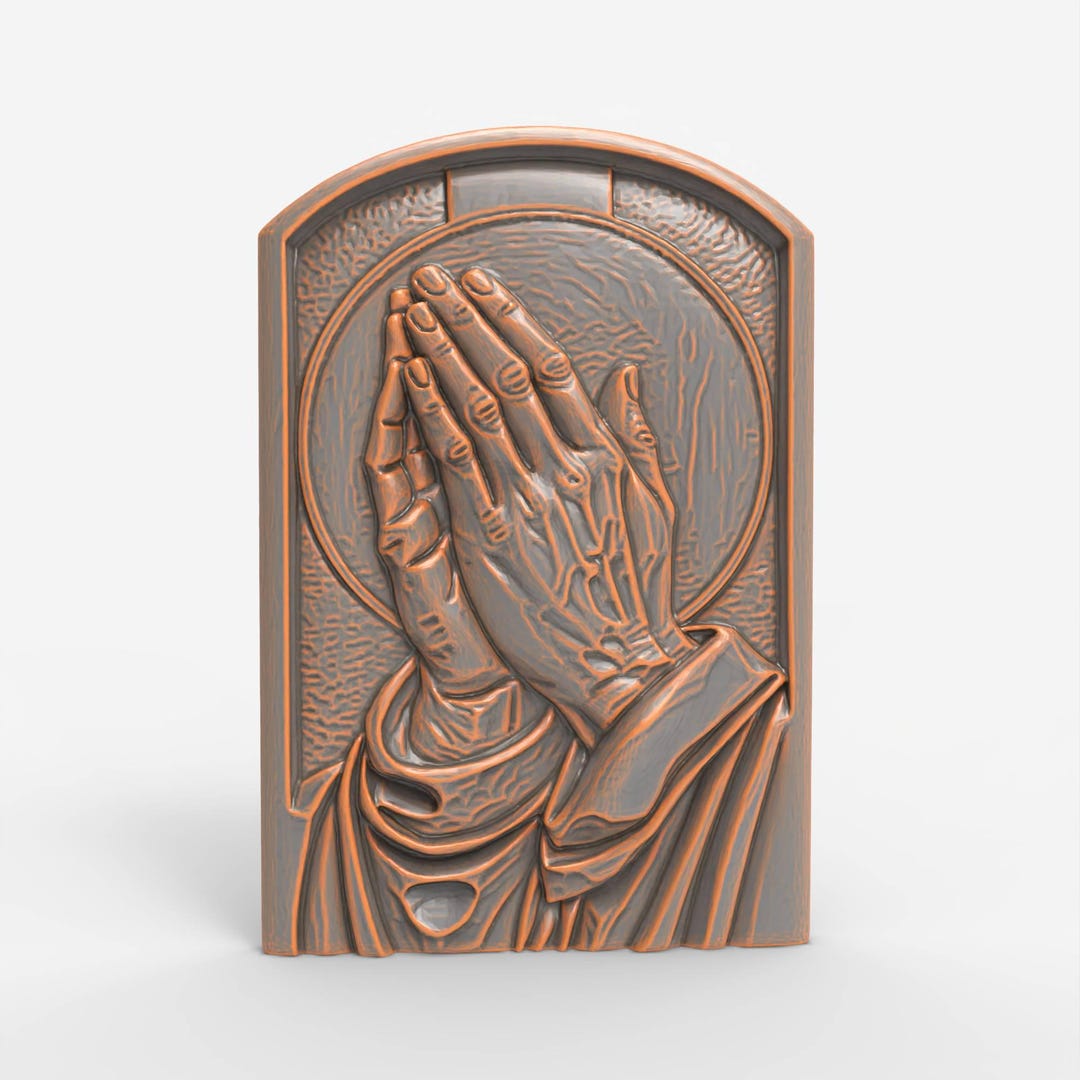 Praying Hands Relief Religious Wall Plaque - Wall Hanging Panel ...