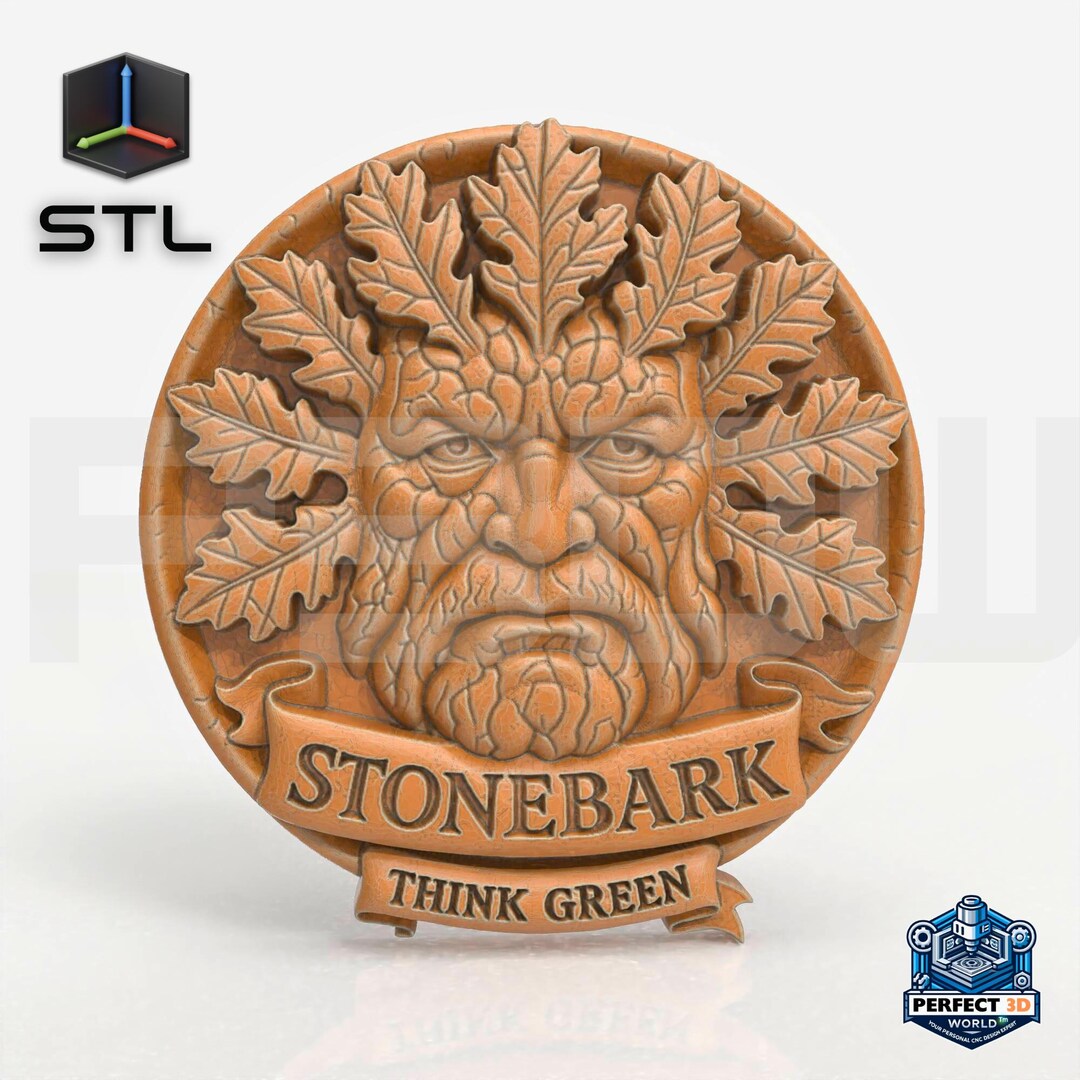 STL Files for CNC Router 3D Printer File Stonebark Green Man – Earth ...