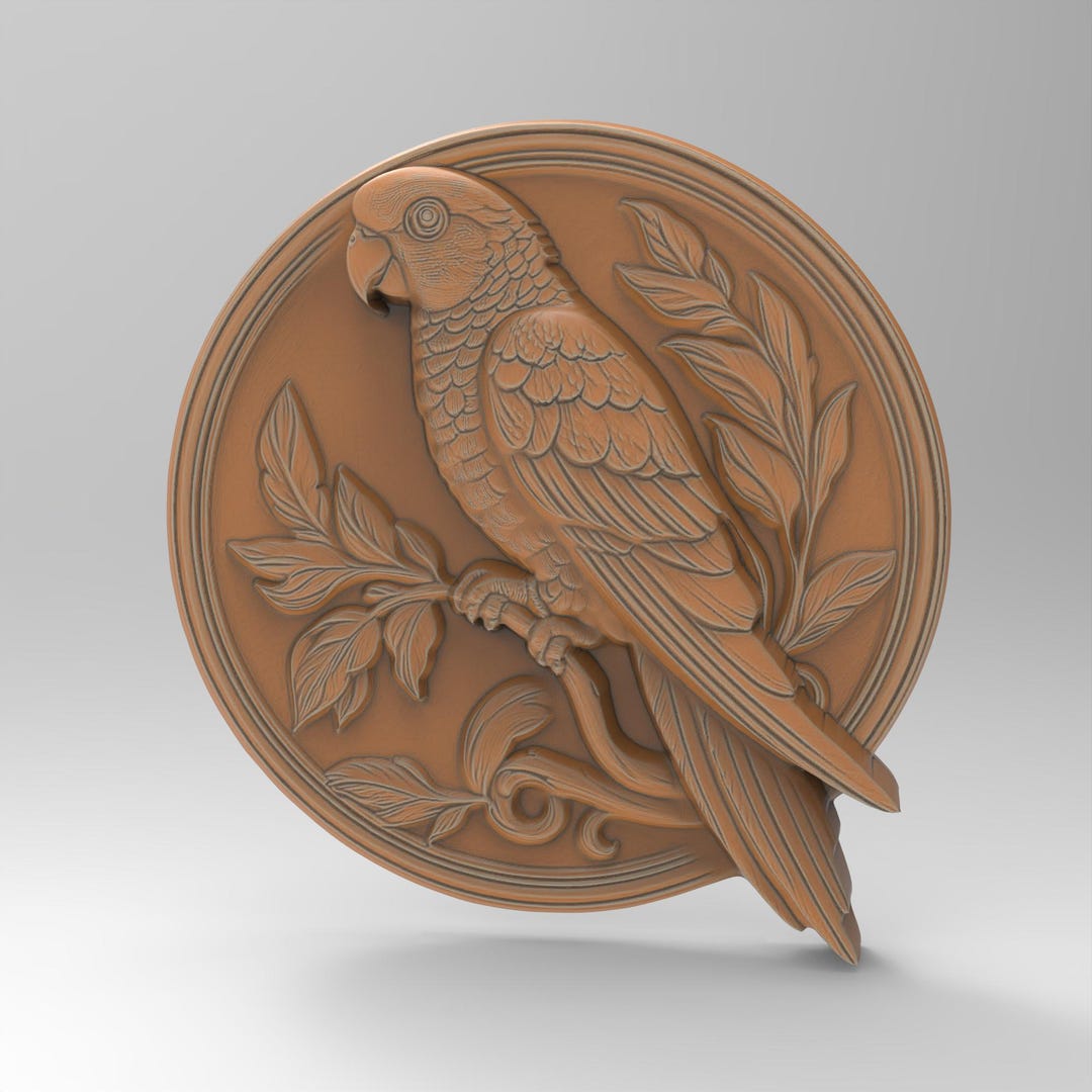Majestic Parrot 3D Model – STL File for CNC Engraving, Digital Bird ...