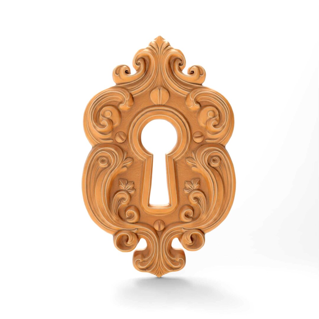 Vintage Keyhole STL File 3d Model – Ornate Escutcheon Plate for CNC & 3D Print – Sculptural ...