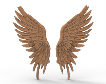Pair 3D Printable Angels Wings Angel Cherub Wing STL Files for CNC ...